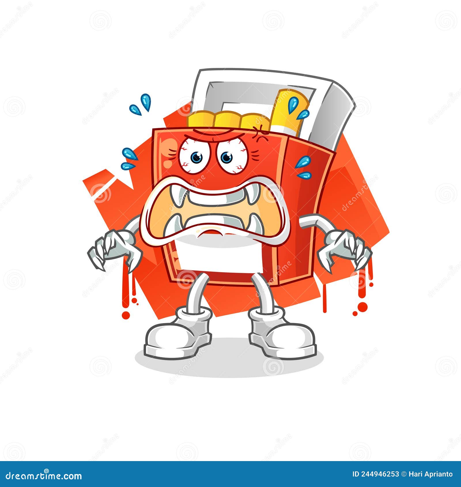 Pack of Cigarette Monster Vector. Cartoon Character Stock Vector ...
