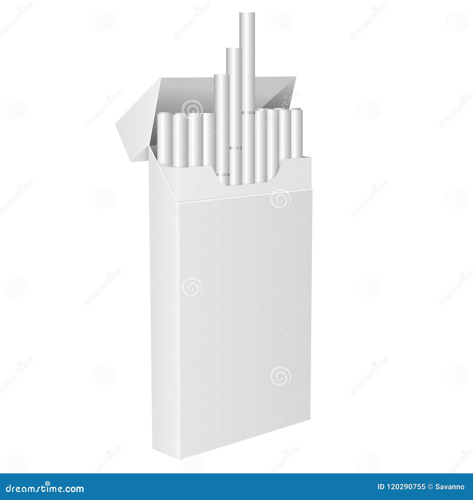 Pack of Cigarettes. Blank Open Pack Stock Vector - Illustration of ...