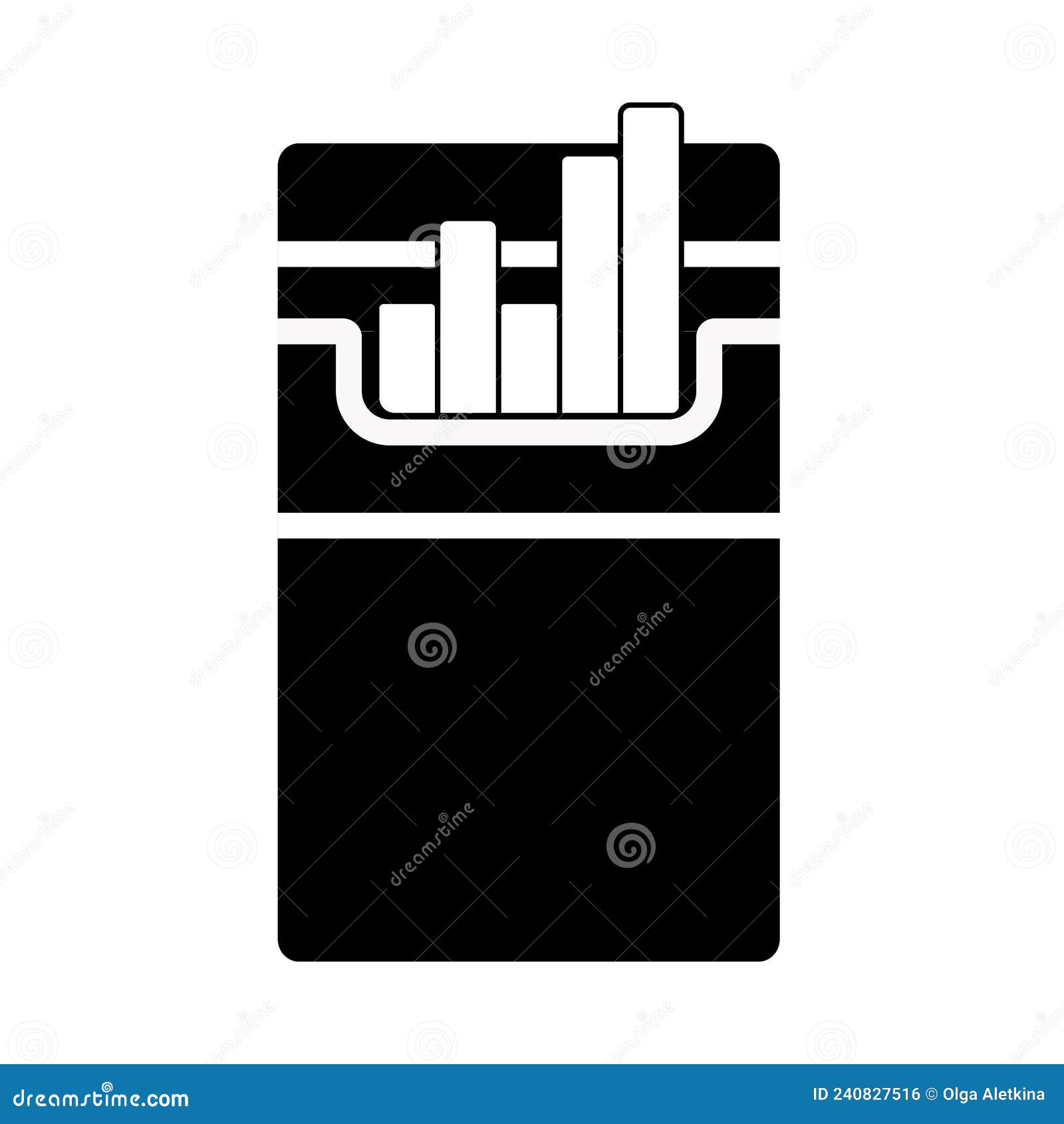 A Pack of Cigarettes or Cigarette Box Line Art Vector Icon for Apps and ...