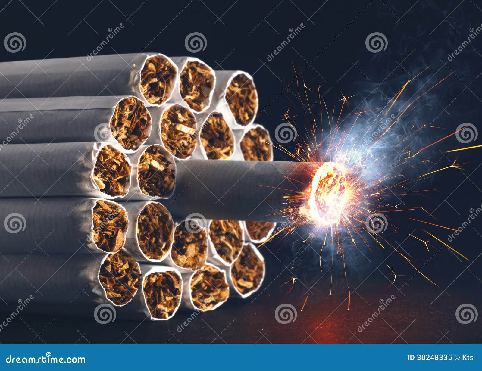 Cigarette Bomb stock image. Image of addiction, sparkle - 30248335