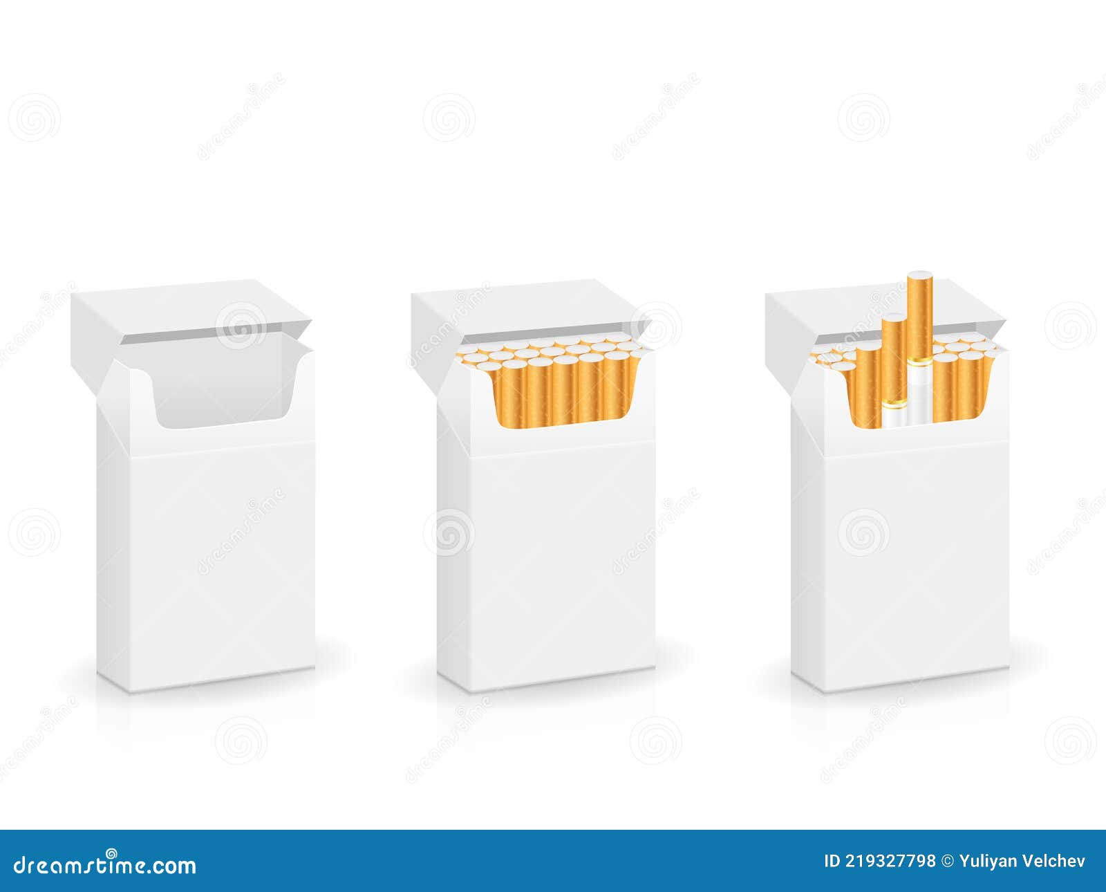 Pack of cigarettes set stock vector. Illustration of carton - 219327798