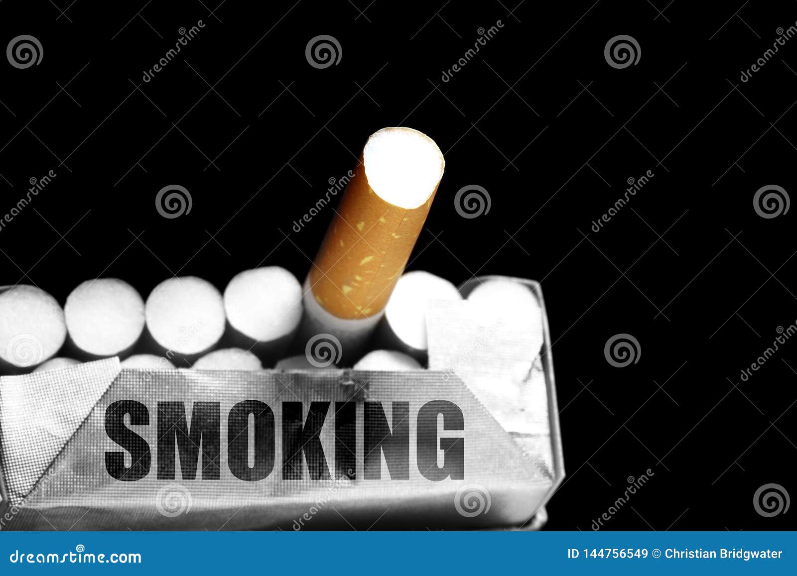 Pack of Cigarettes with the Word Smoking on the Pack Stock Image ...