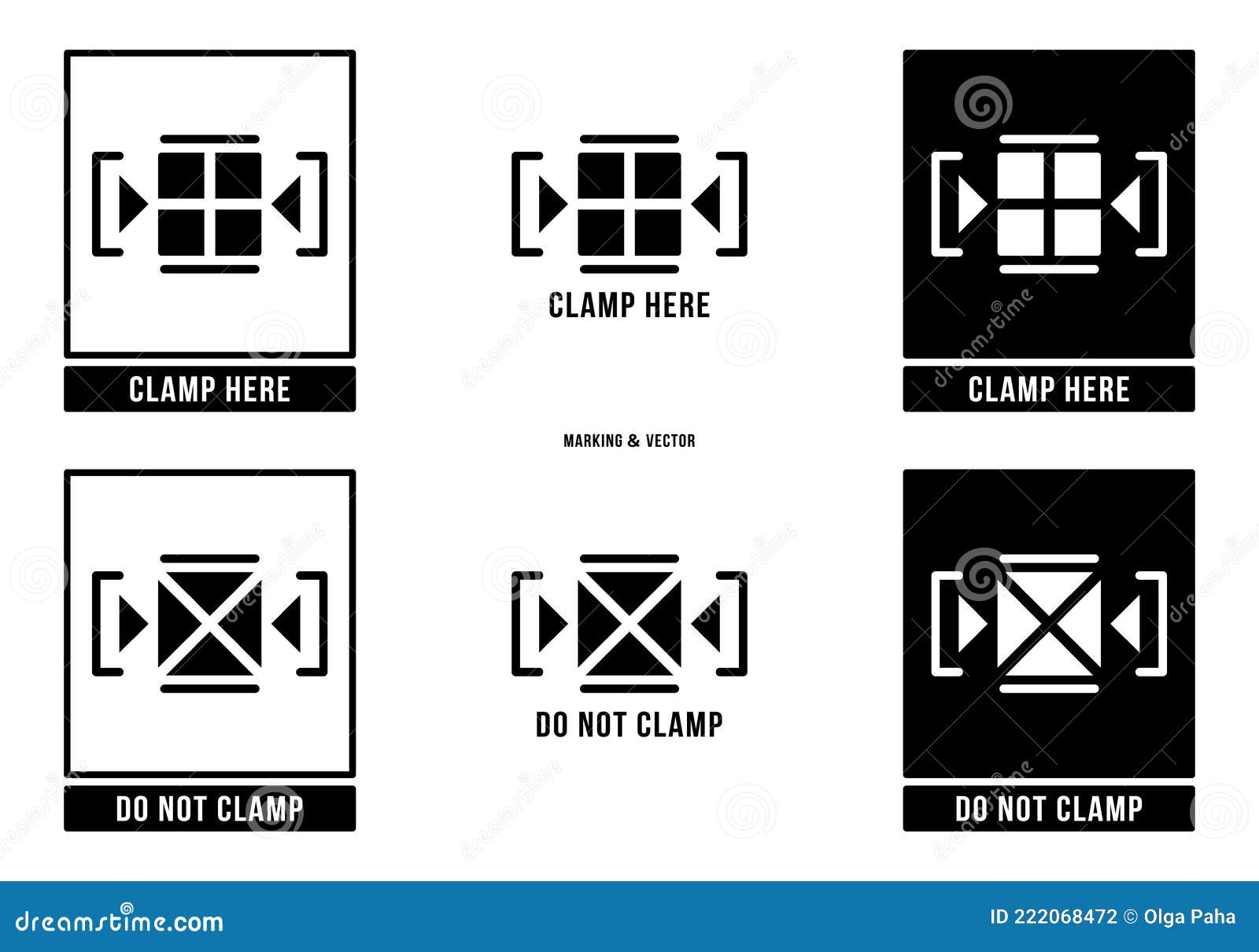 Pack Clamp Here and Do Not Clamp Stock Vector - Illustration of package ...