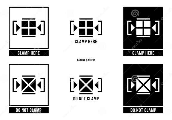 Pack Clamp Here and Do Not Clamp Stock Vector - Illustration of package ...