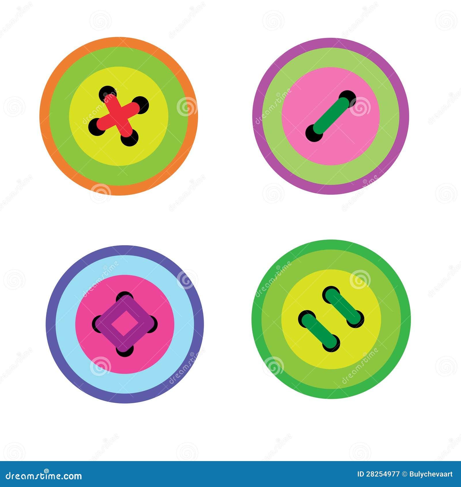 Pack of colored buttons stock vector. Illustration of bath - 28254977