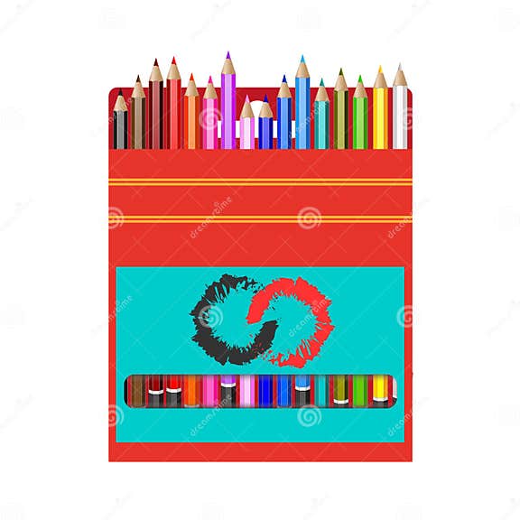 Pack of Colored Pencils. Realistic Vector Pencils Stock Vector ...