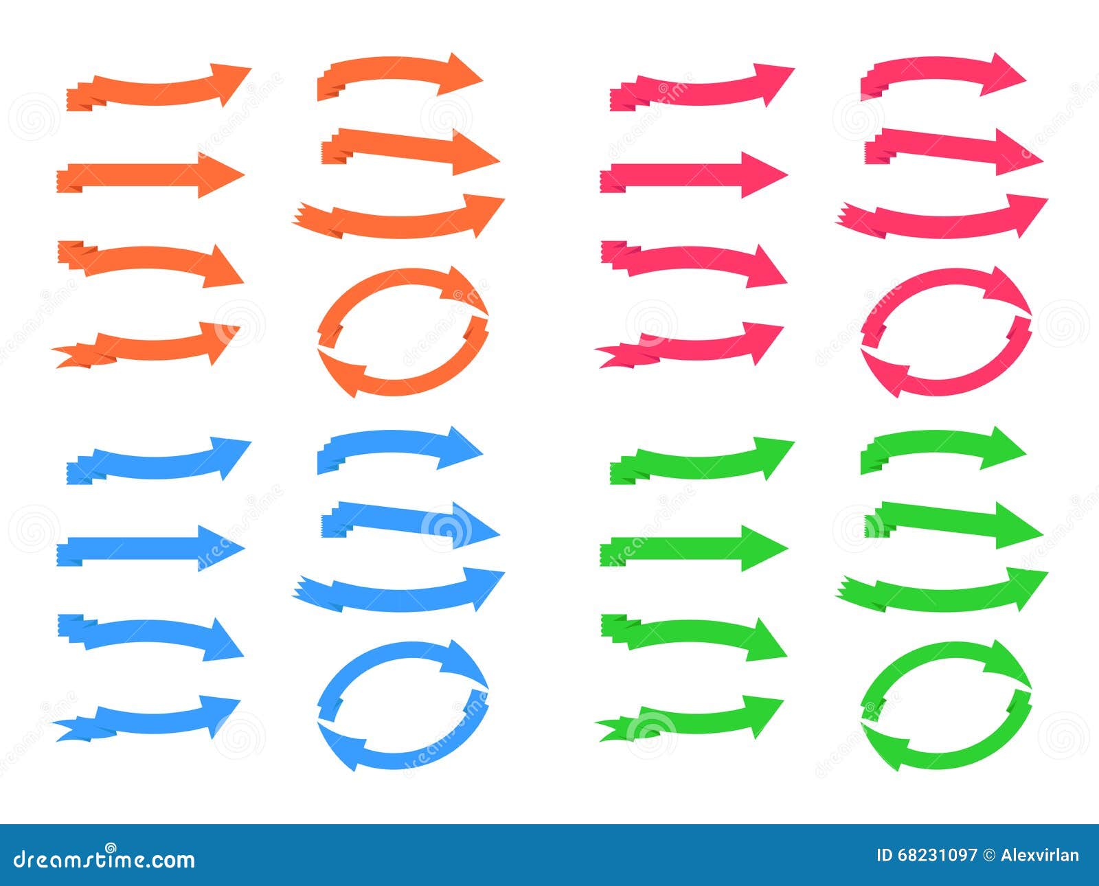 Pack of colourfull arrows stock vector. Illustration of cute - 68231097