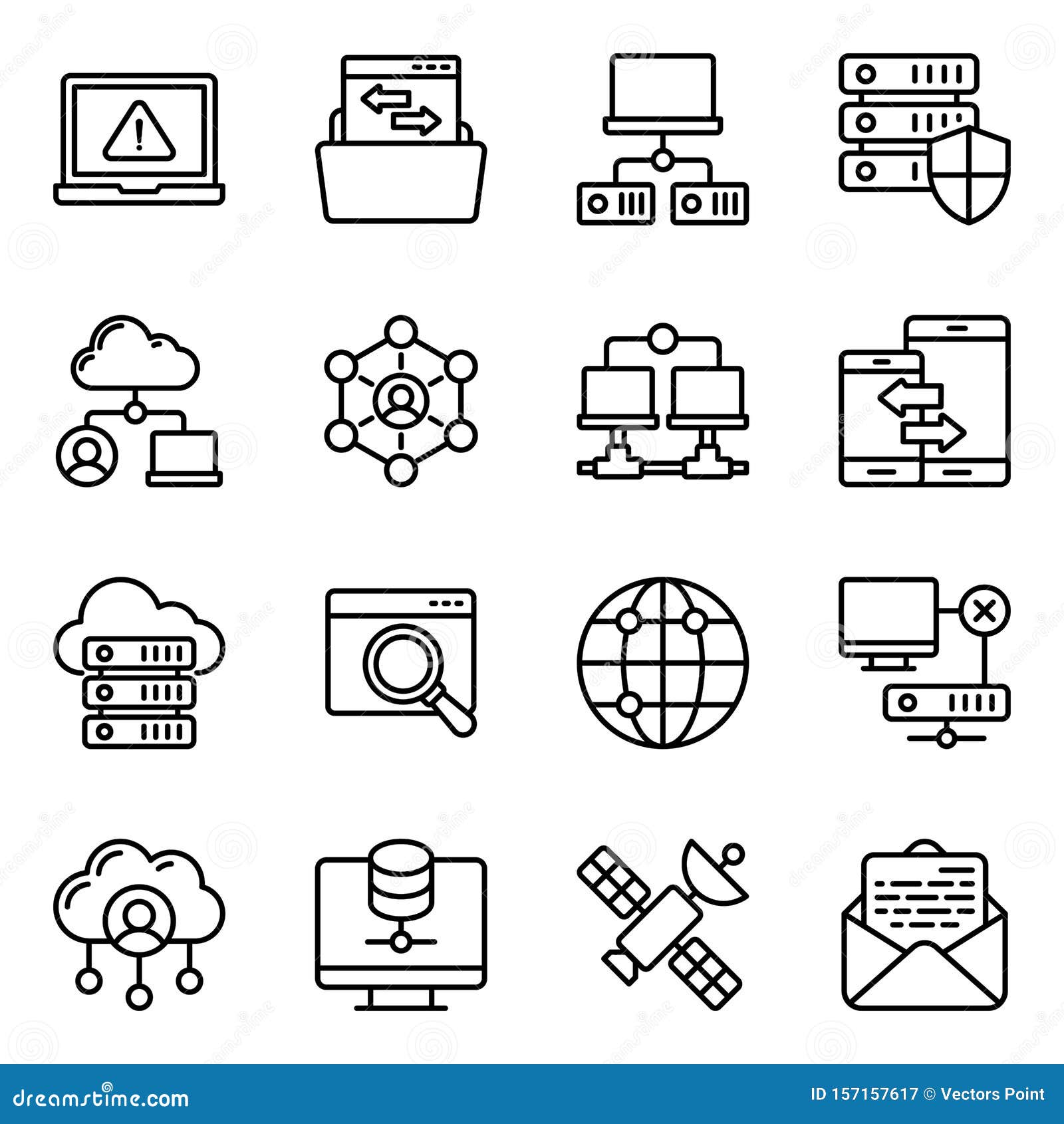 Pack of Communication Devices Icons Stock Vector - Illustration of ...
