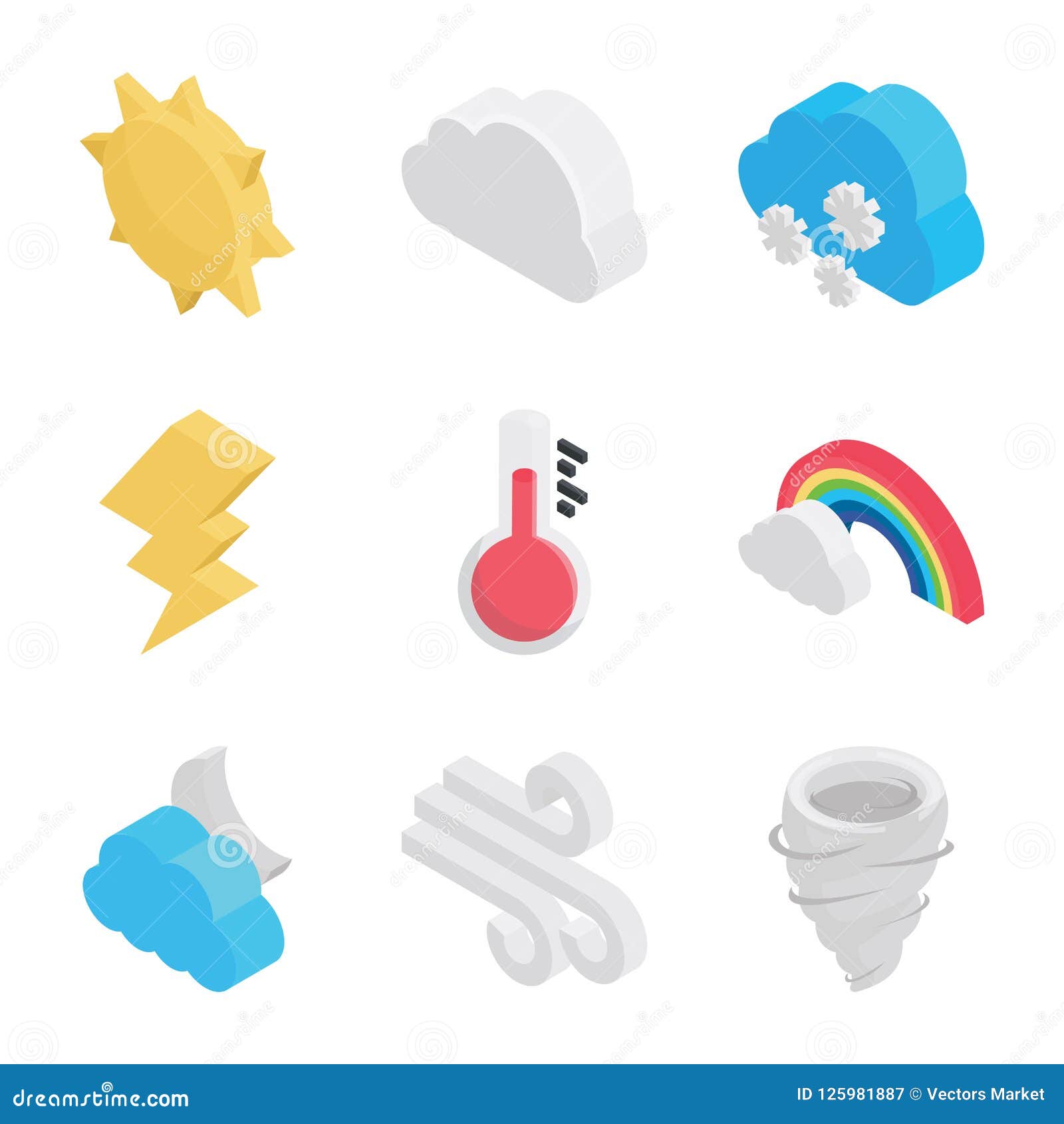 Atmospheric Conditions Icons Stock Illustration - Illustration of ...