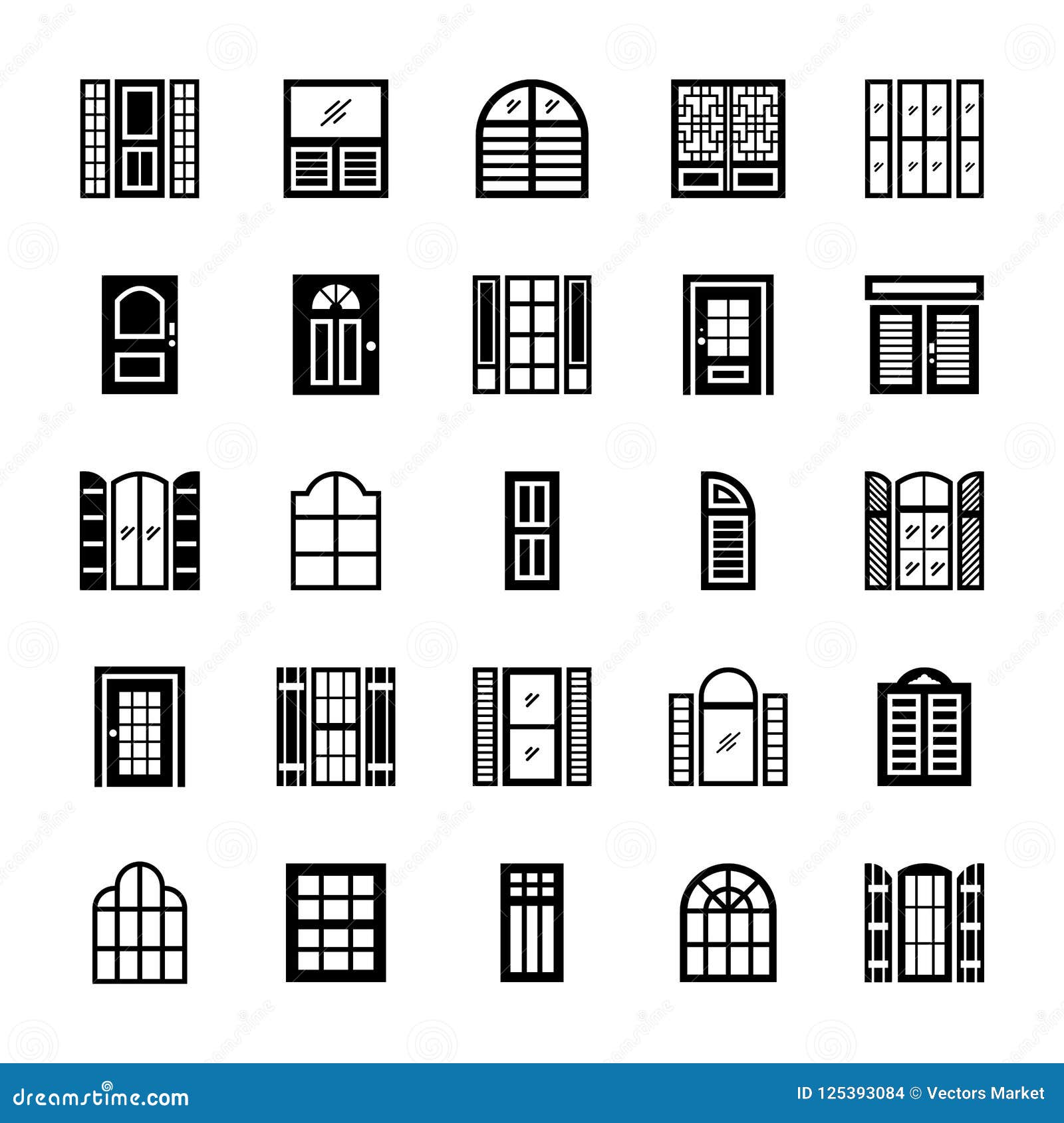 Window shades solid icons stock illustration. Illustration of blinds ...