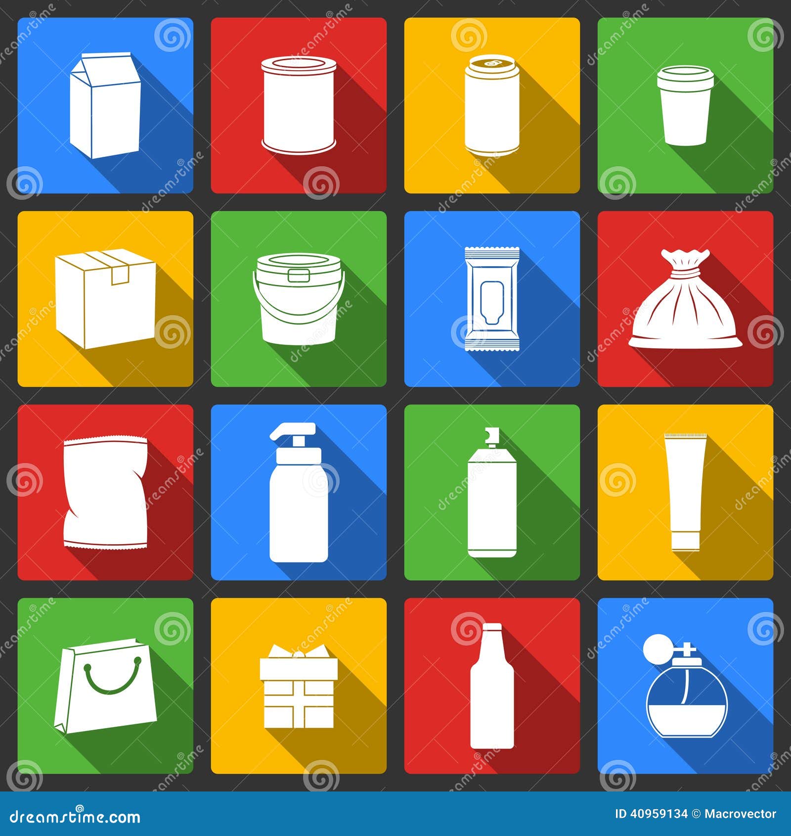 Pack Container Icons stock vector. Illustration of plastic - 40959134