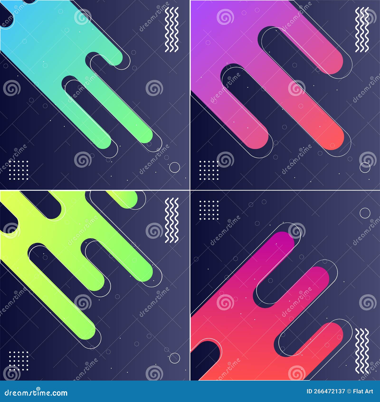 Pack of 4 Cool and Modern Abstract Gradient Shape Backgrounds Stock ...