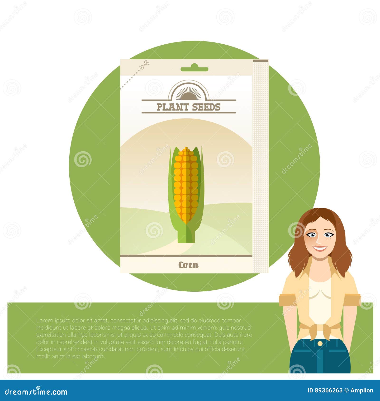 Corn Seeds Vector Cartoon Flat Illustration Isolated On White ...