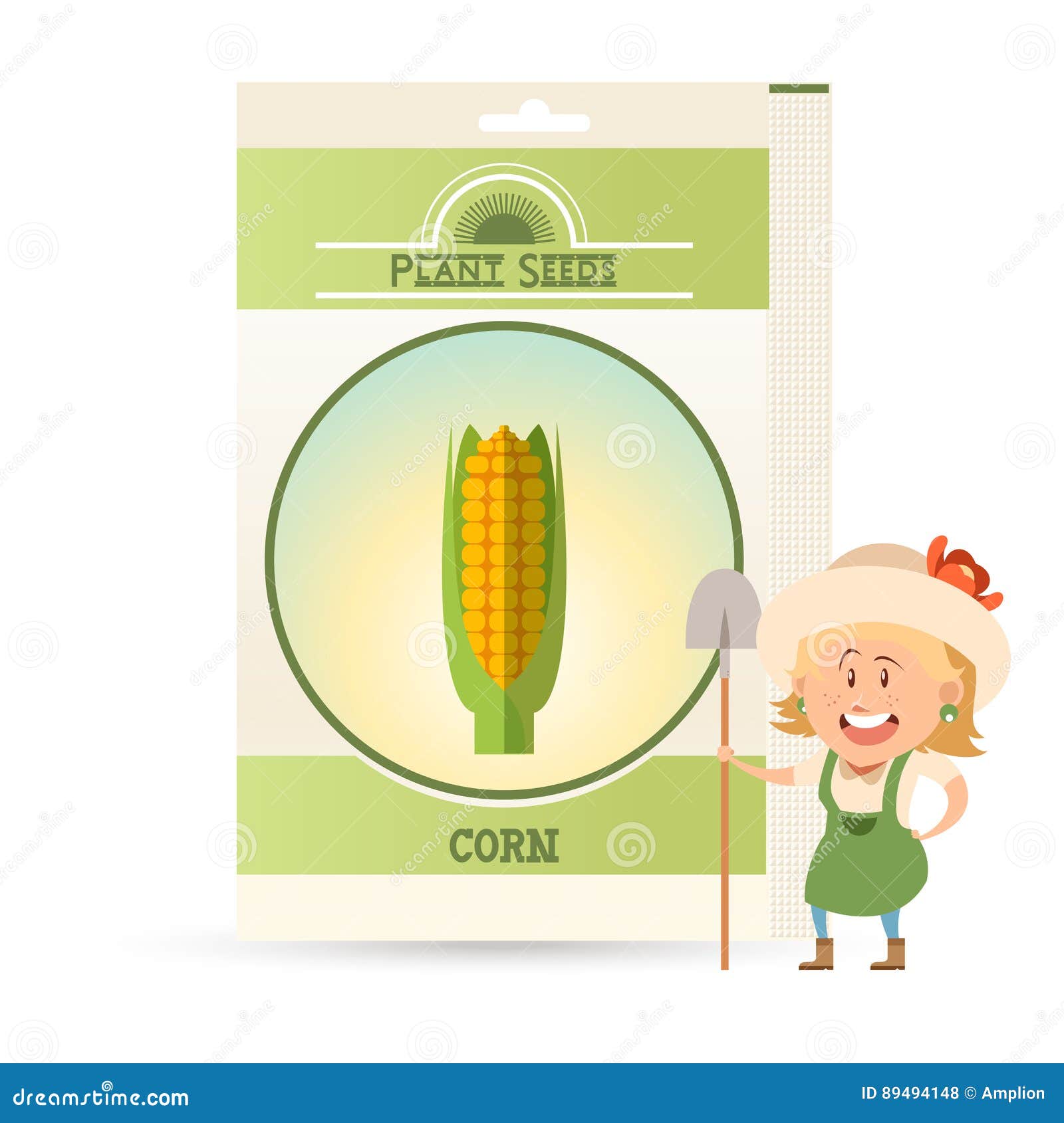 Pack Of Corn Seeds Icon Cartoon Vector | CartoonDealer.com #89141471