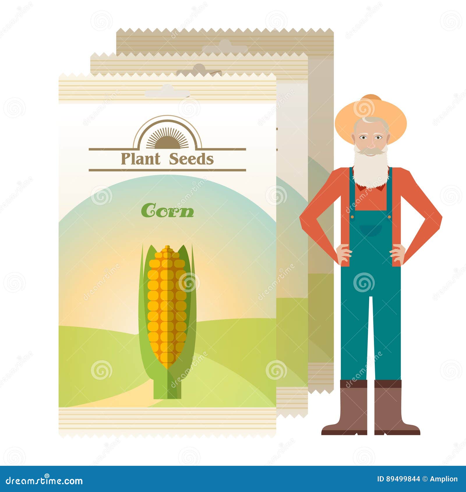 Pack Of Corn Seeds Icon Cartoon Vector | CartoonDealer.com #89141471