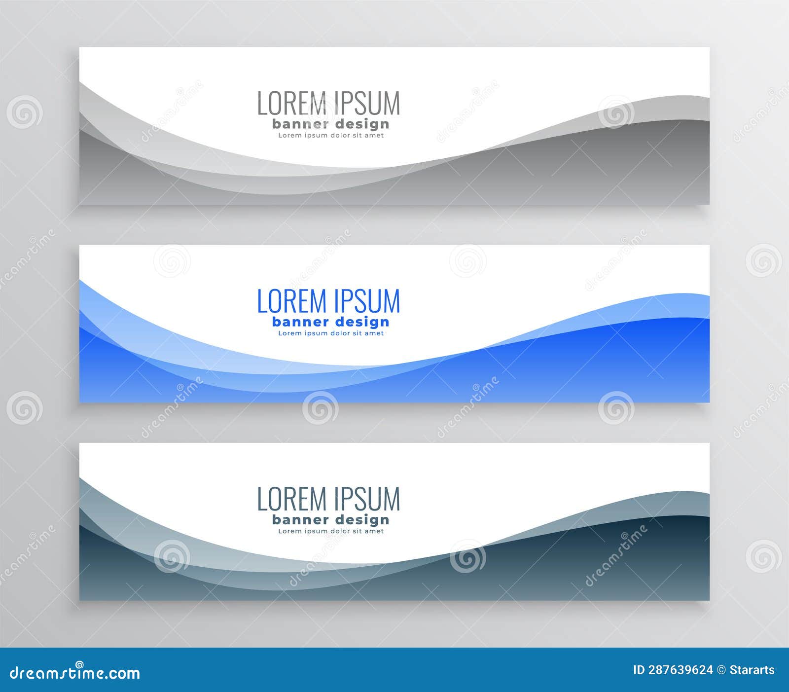 Pack of Corporate Web Wavy Header Template for Website Information ...