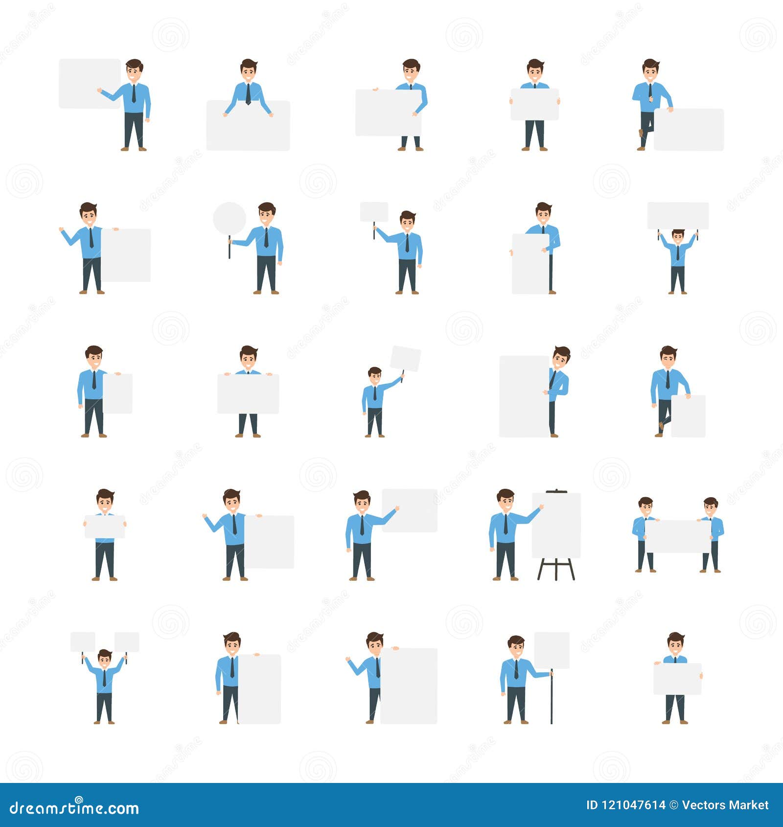 Signboard Characters Illustrations Set Stock Illustration ...