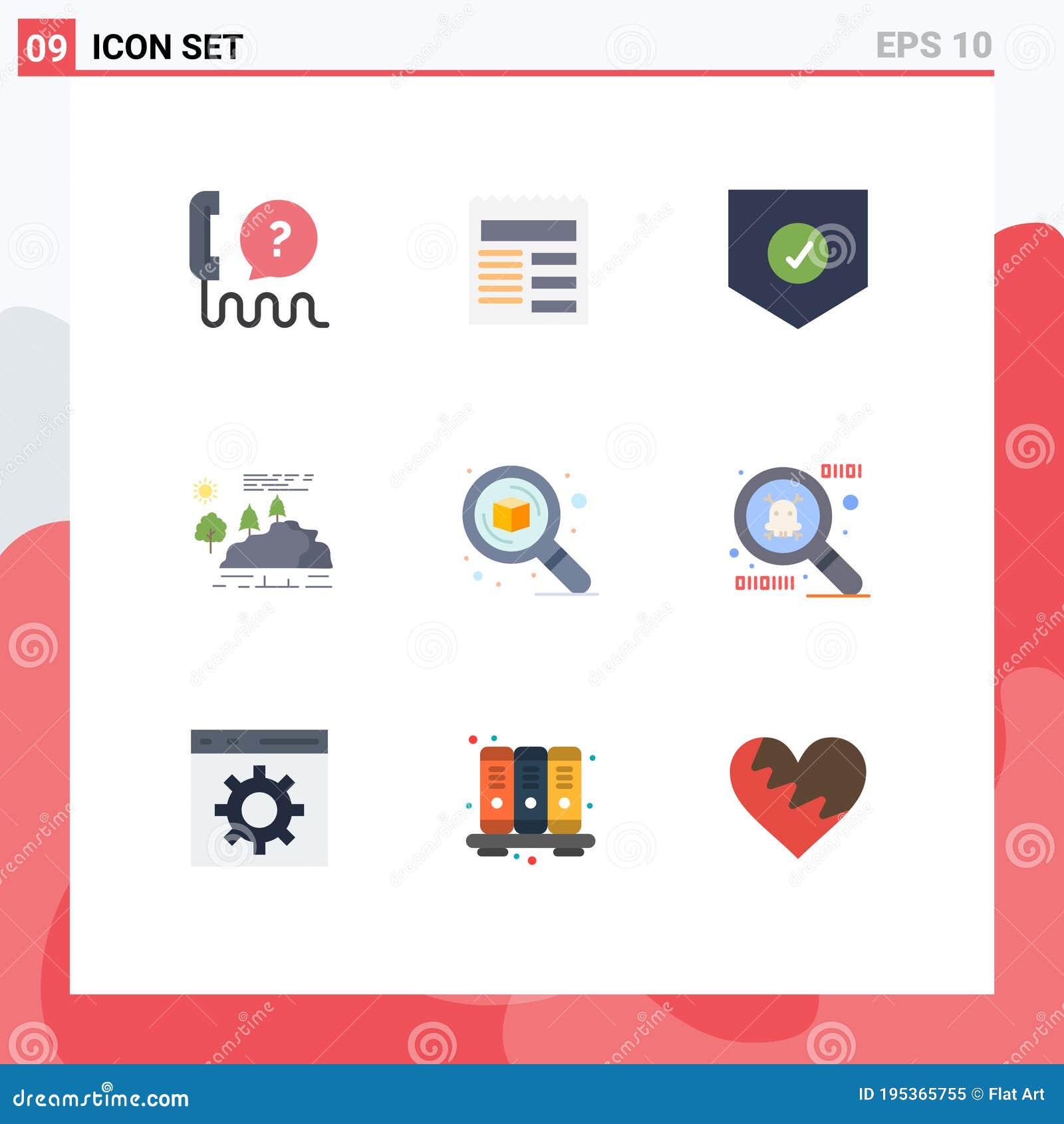 Pictogram Set of 9 Simple Flat Colors of Rain, Nature, Ui, Landscape ...