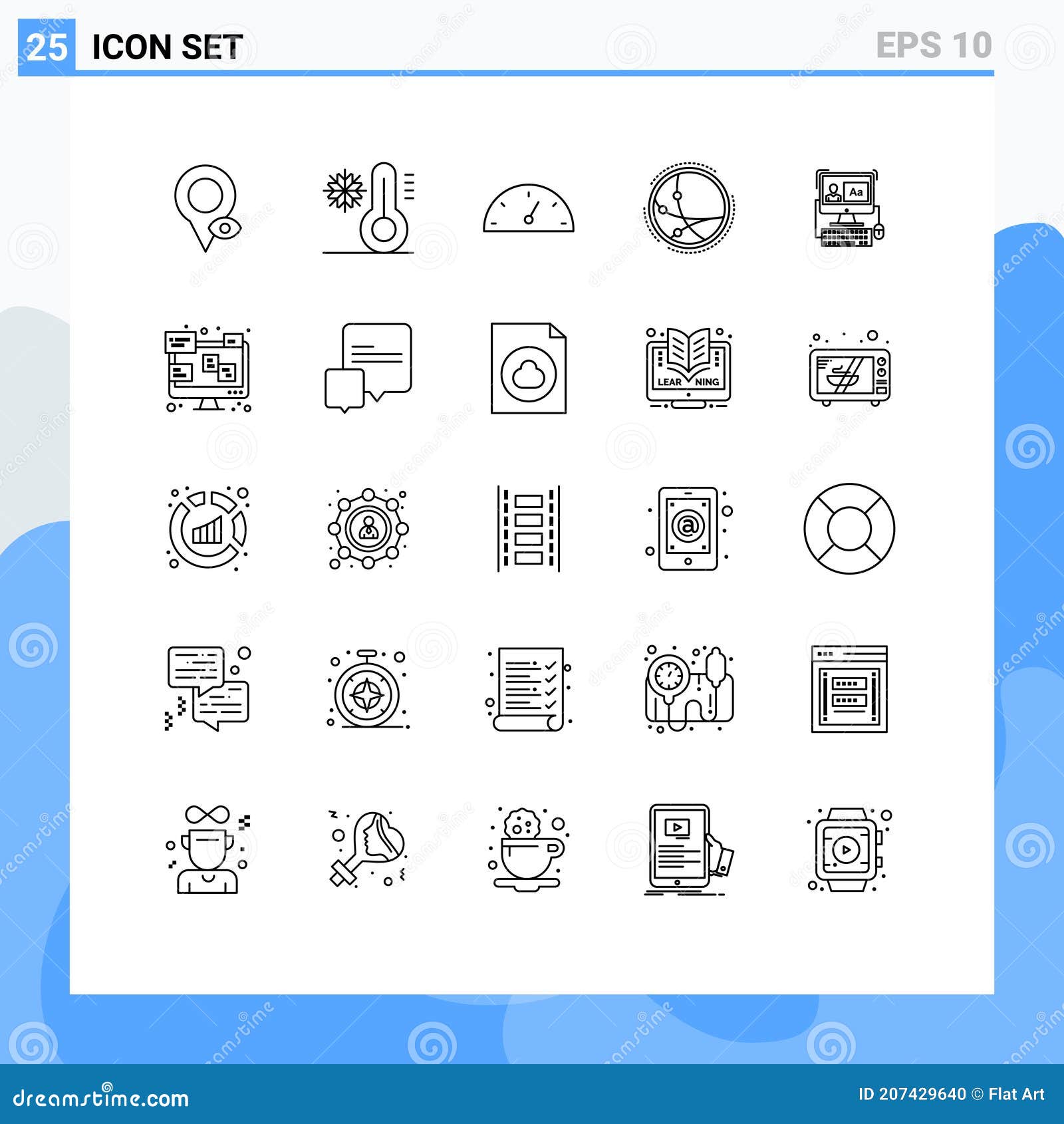 Pack of 25 Creative Lines of Screen, Network, Dashboard, Internet ...