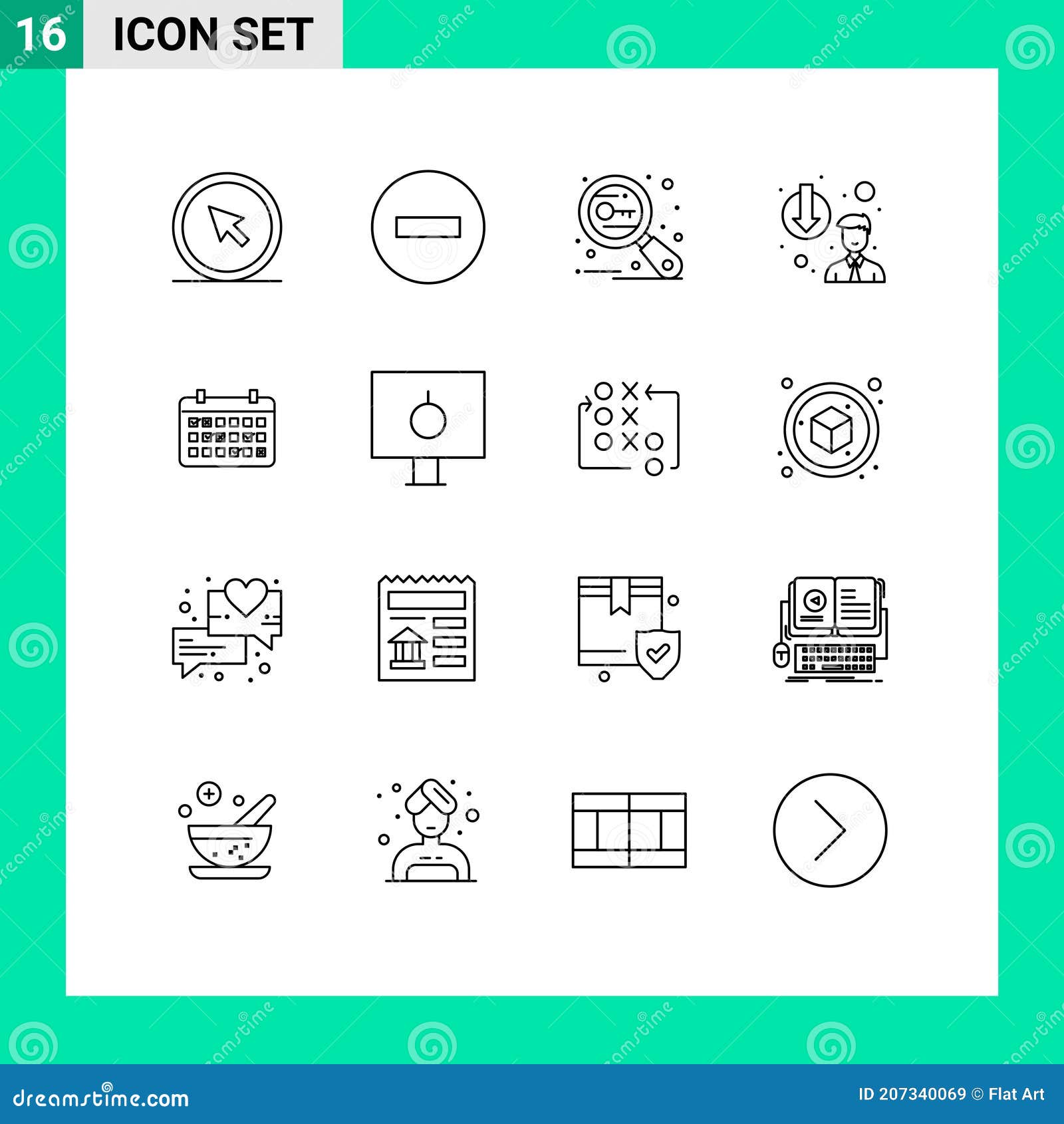 16 Universal Outline Signs Symbols of Depose, Career Demotion, Remove ...