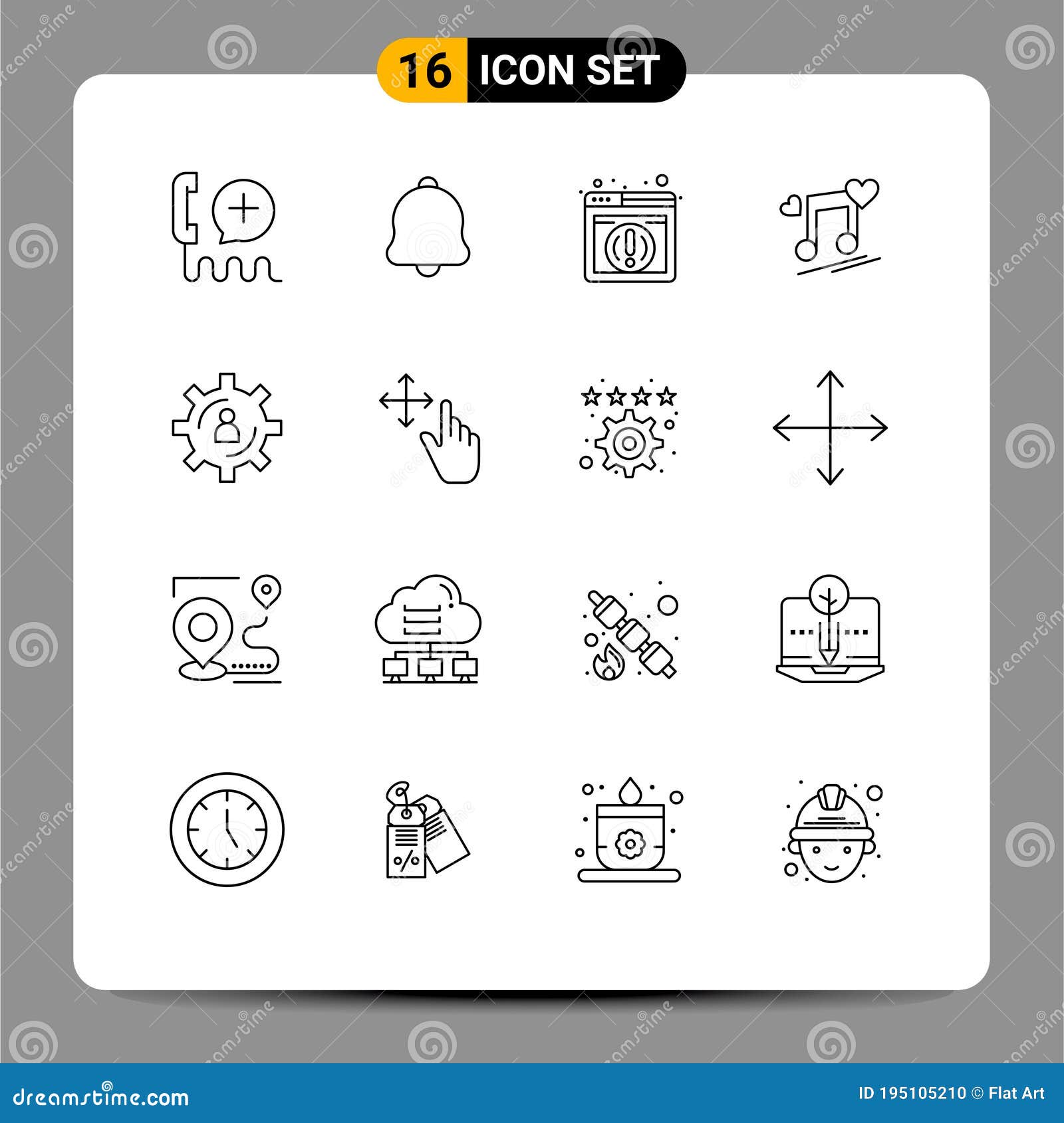 Pack of 16 Creative Outlines of Development, Love, Sound, Lyrics, Music ...