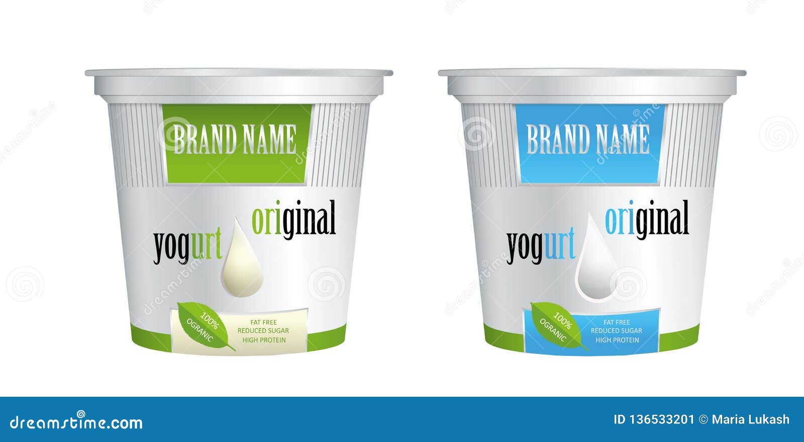 Pack Design Yogurt. Design for Original Yogurt, Cream and Dessert Stock ...