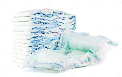 Pack of Diapers and Used Diaper Stock Image - Image of child, diaper ...