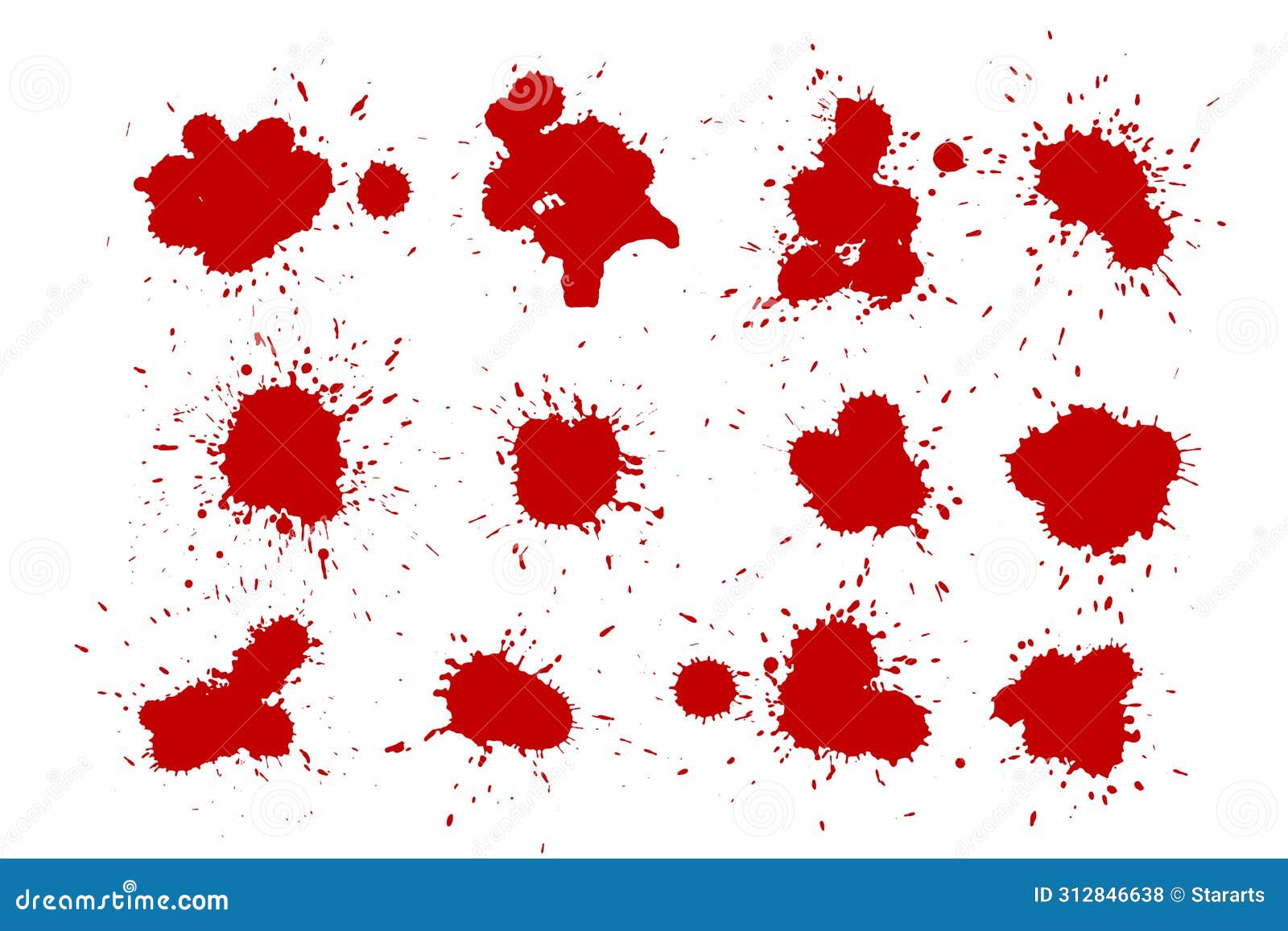 Pack of Dirty Red Color Splatter Element Background Design Stock Vector ...