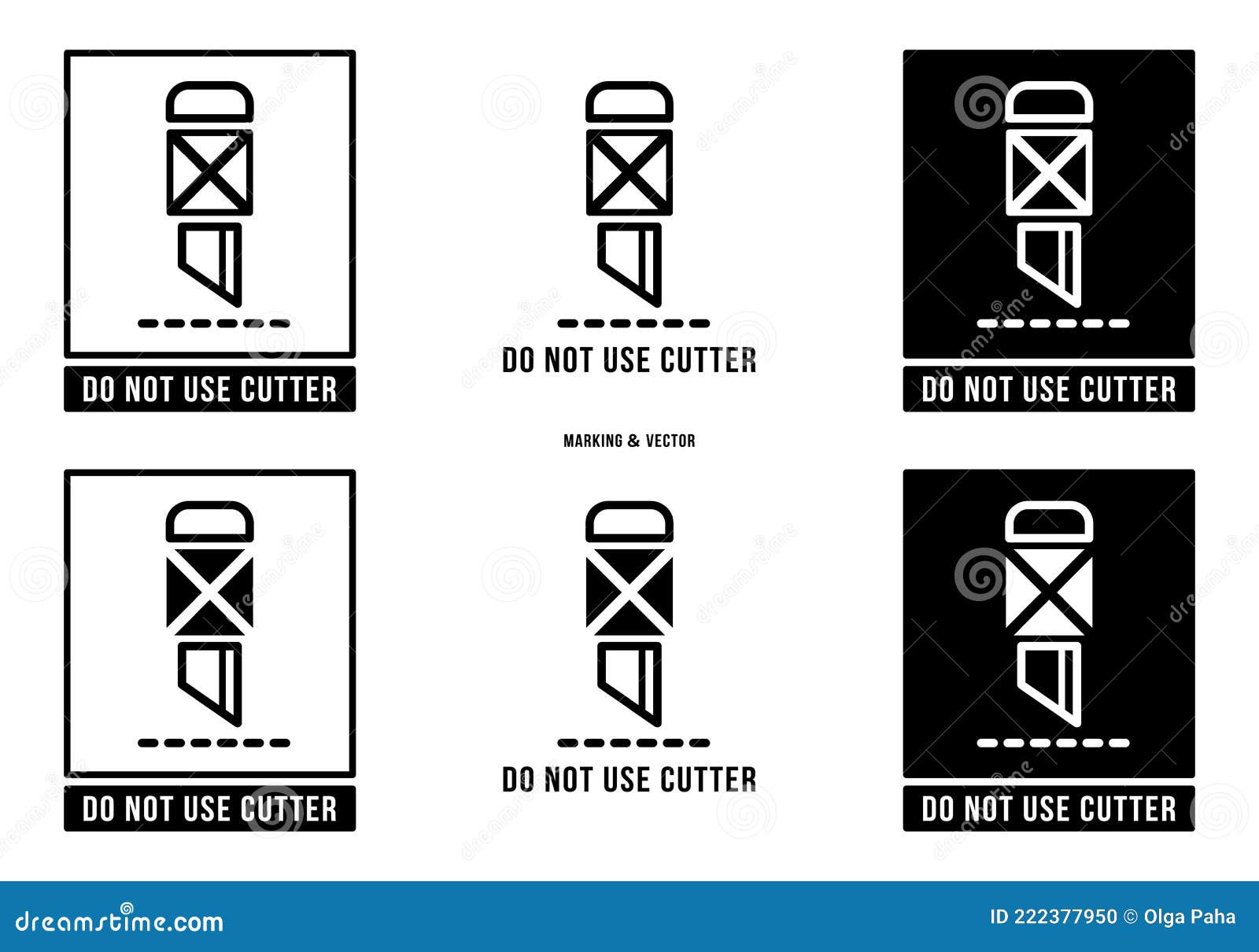 Pack do not cutter 2 stock vector. Illustration of goods - 222377950