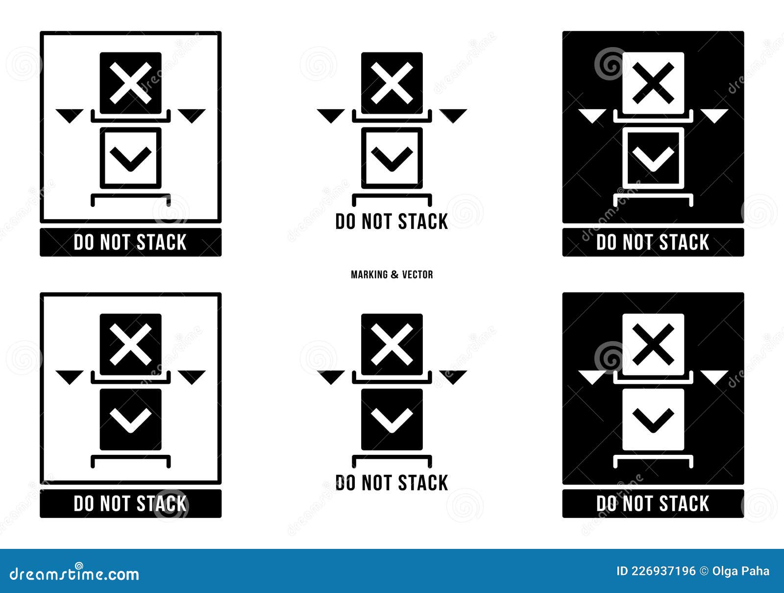 Stacking Limitation By Mass Vector Packaging Symbol On Vector Cardboard ...