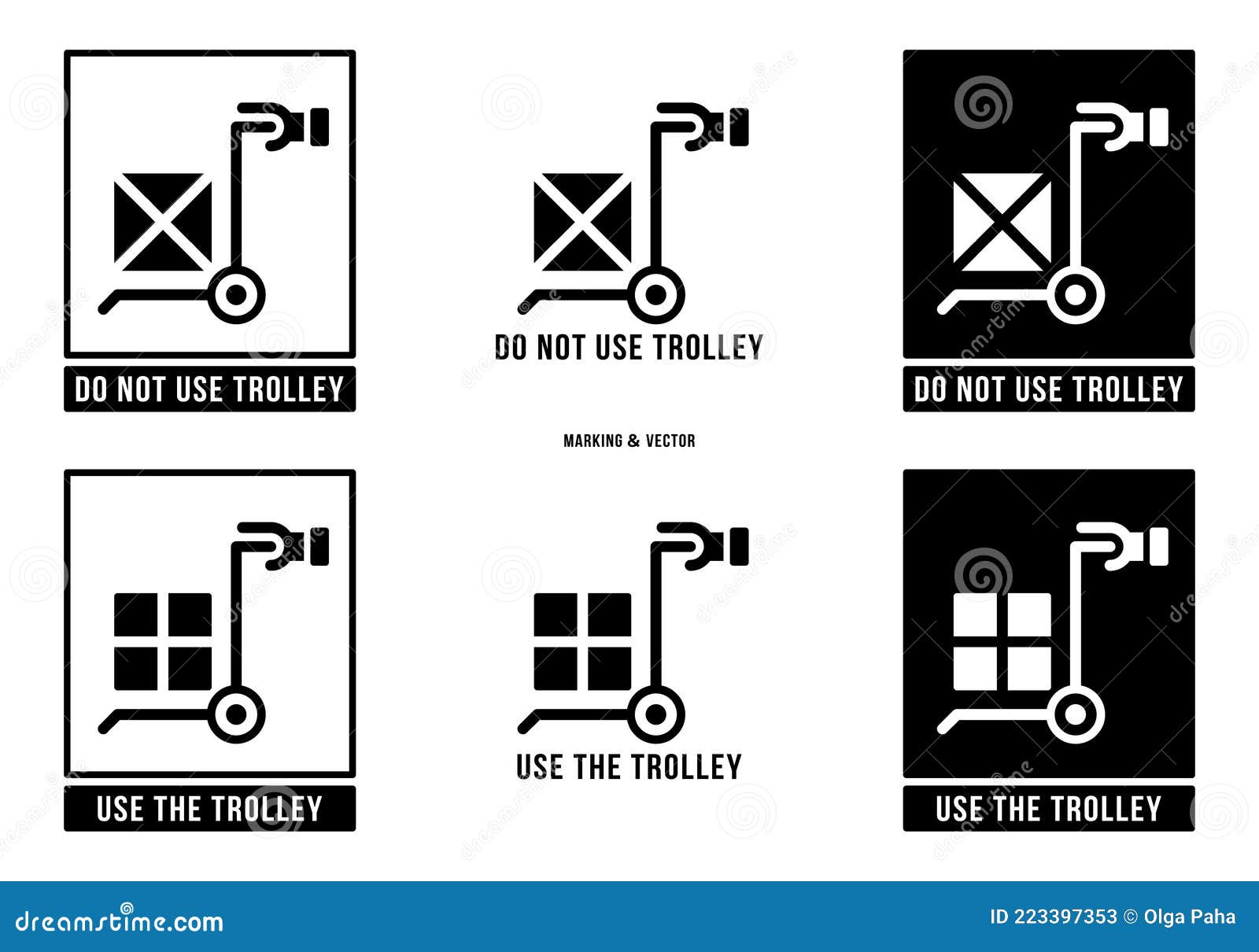 Pack do not use trolley 2 stock vector. Illustration of icon - 223397353