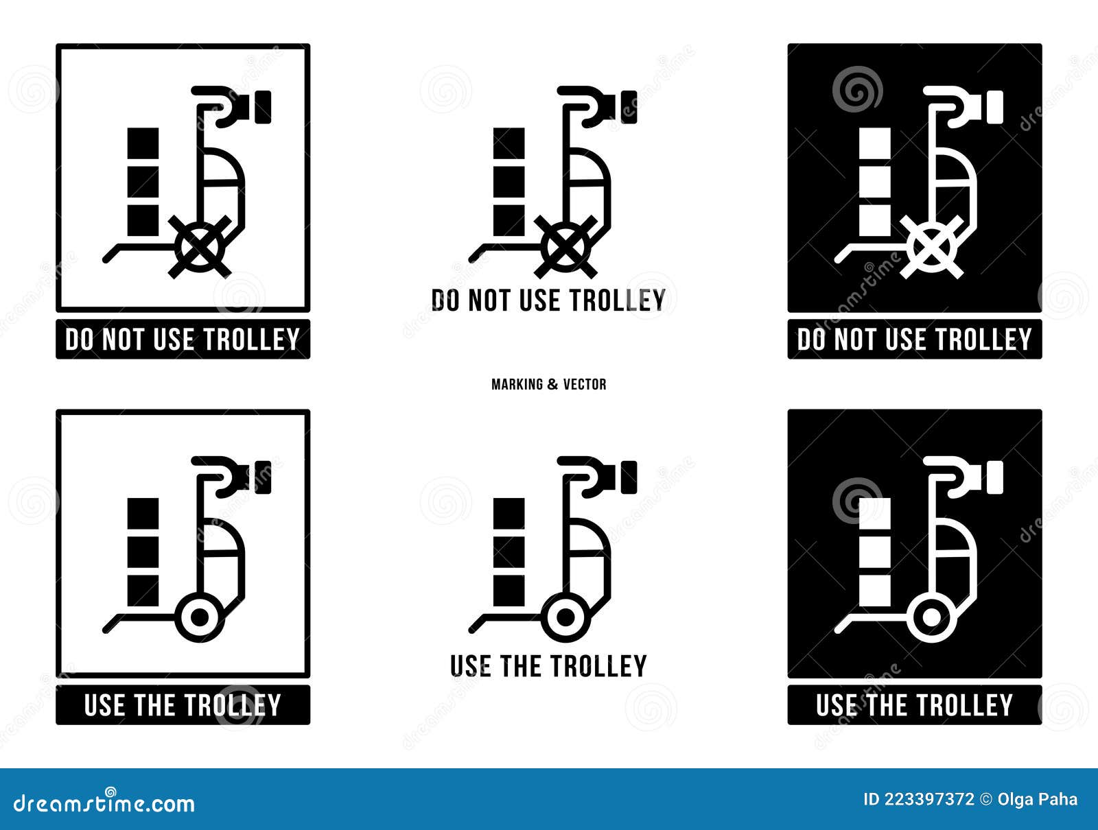 Pack do not use trolley stock vector. Illustration of marking - 223397372