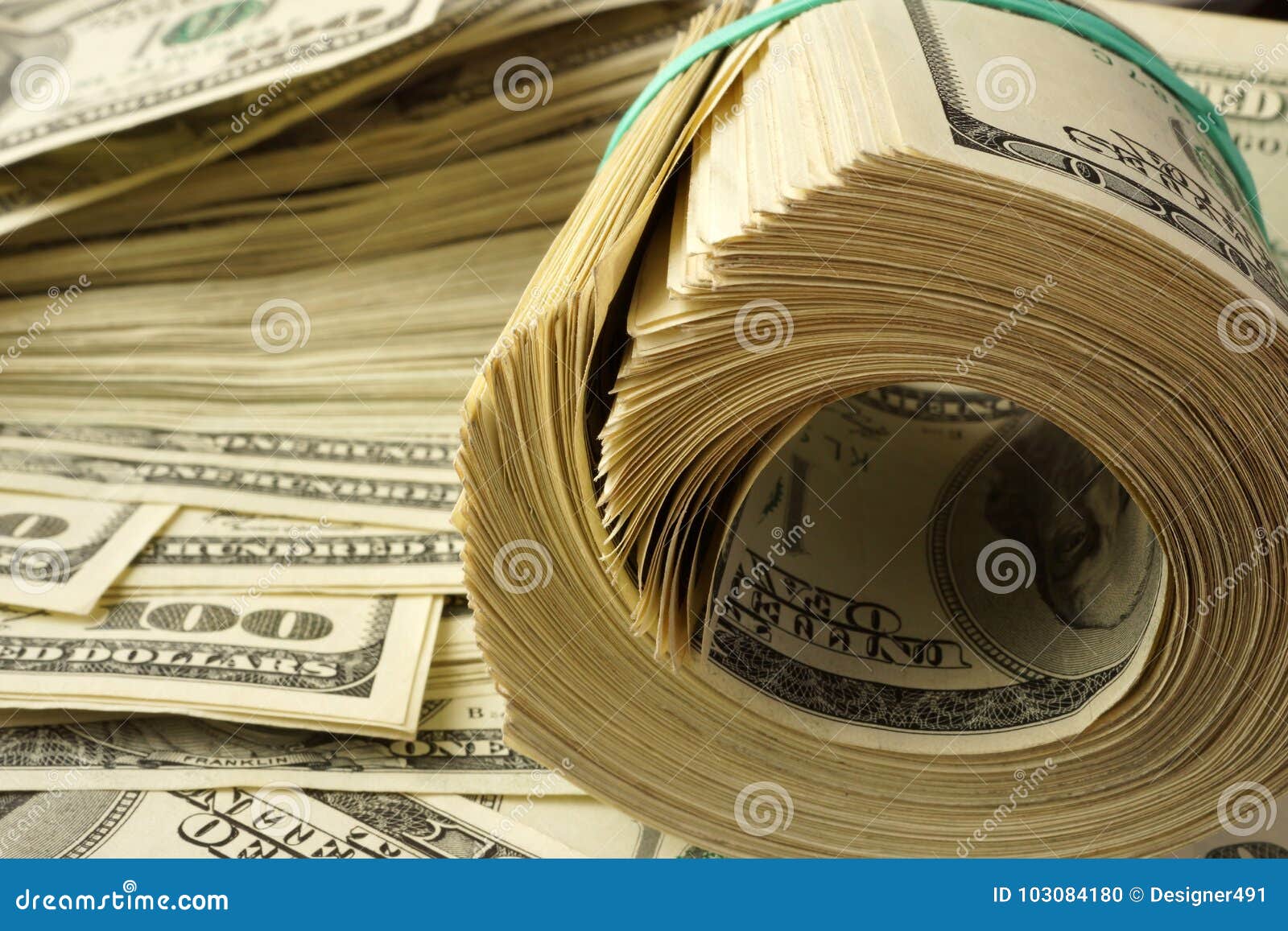 Pack of dollar bills. stock photo. Image of banknote - 103084180