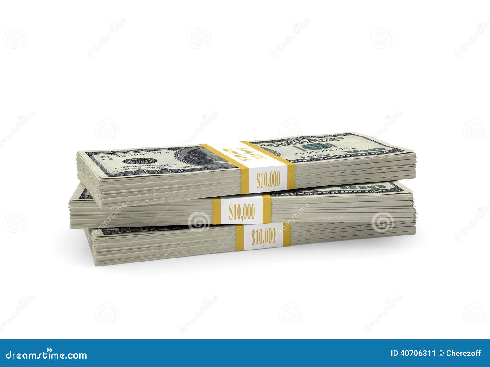 Pack of dollars stock image. Image of white, pack, rising - 40706311