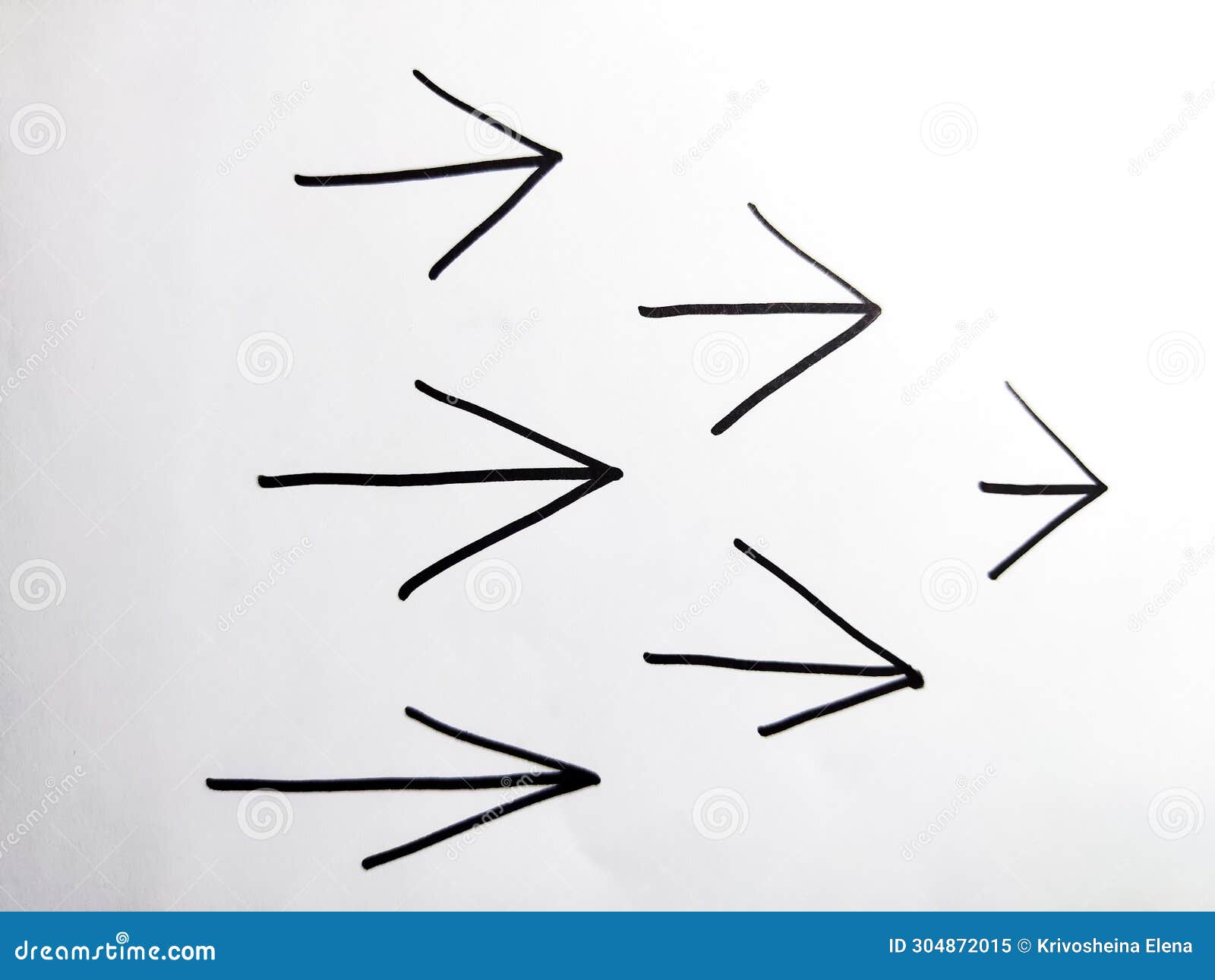 Pack Drawn Black Marker Arrows. the Concept of Business, Choosing a ...