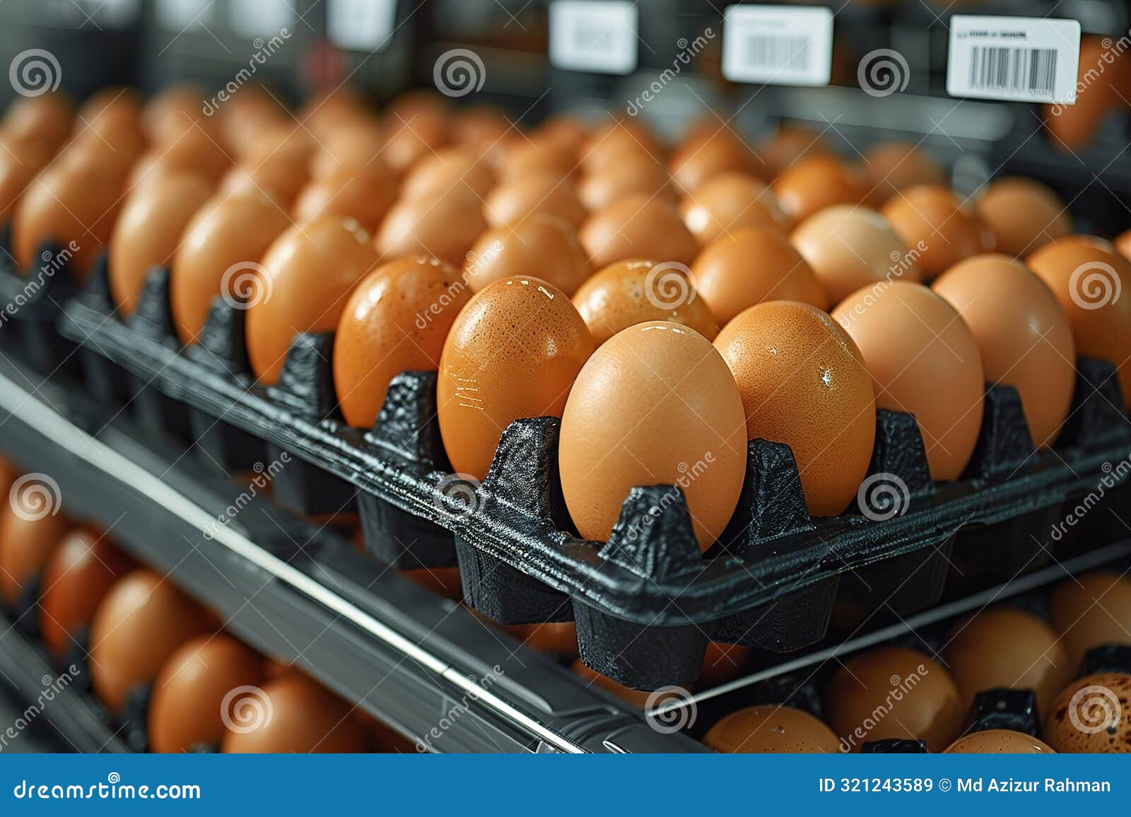 A Pack of Eggs with Labels on Them and Barcode Stickers on the ...