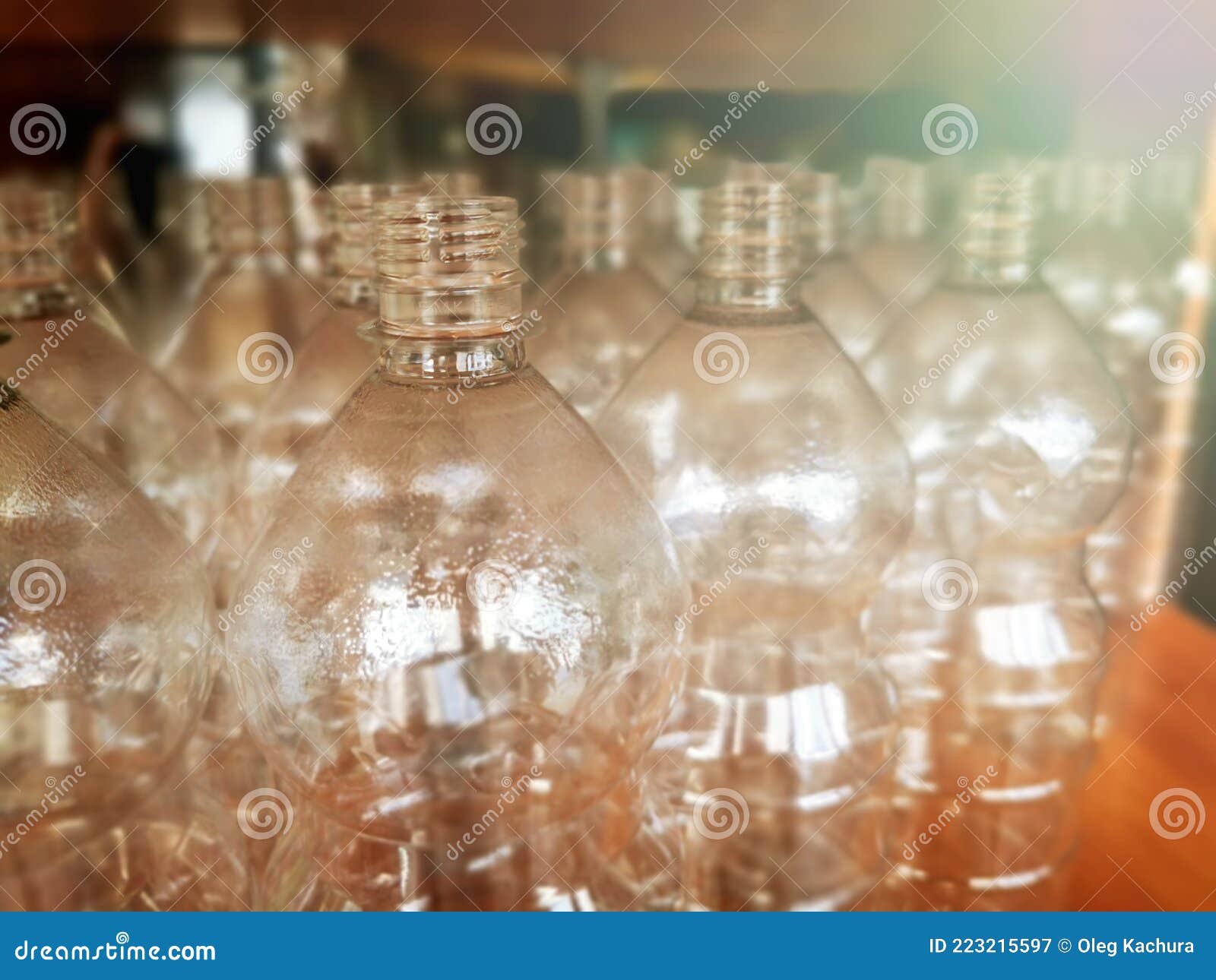 Pack of Empty Disposable Plastic Bottles without Lids in a Grocery ...