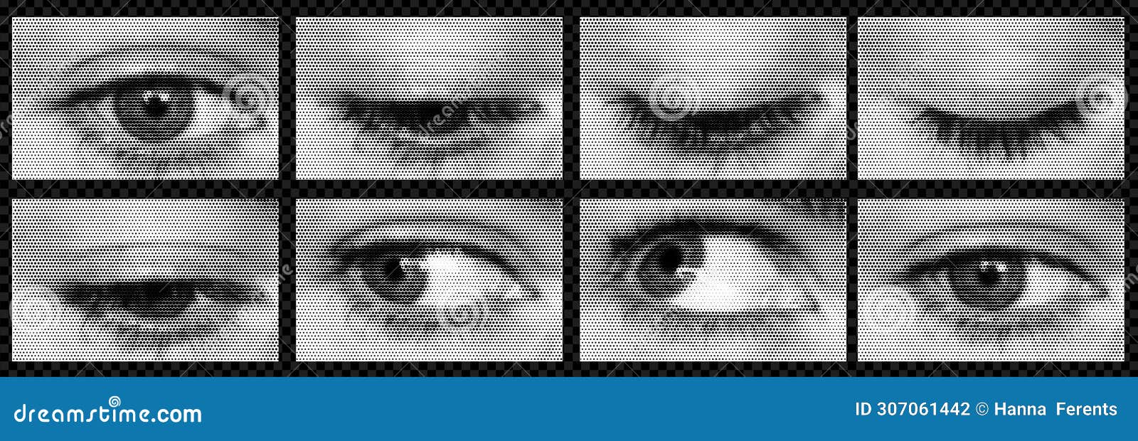 A Pack of Eyes Cut Out As If from a Magazine. an Isolated Look Stock ...