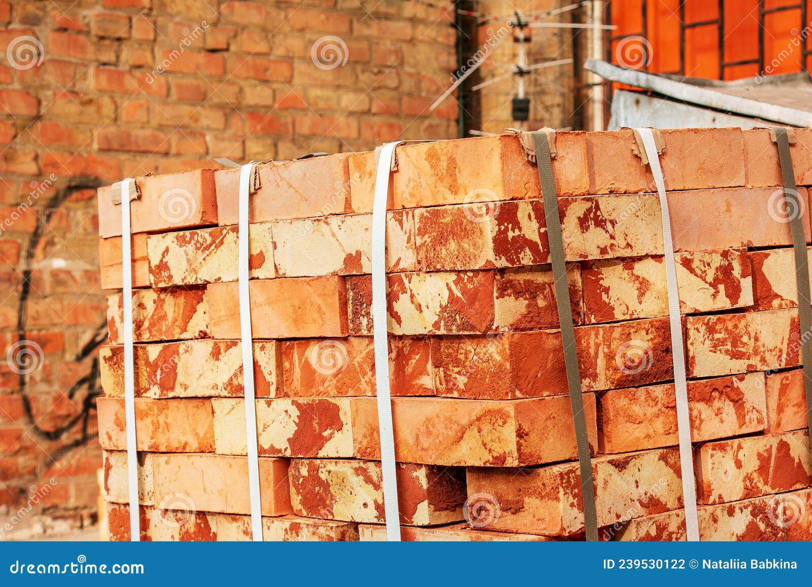 A Pack Of Fireclay Bricks In A Construction Warehouse On The Street ...