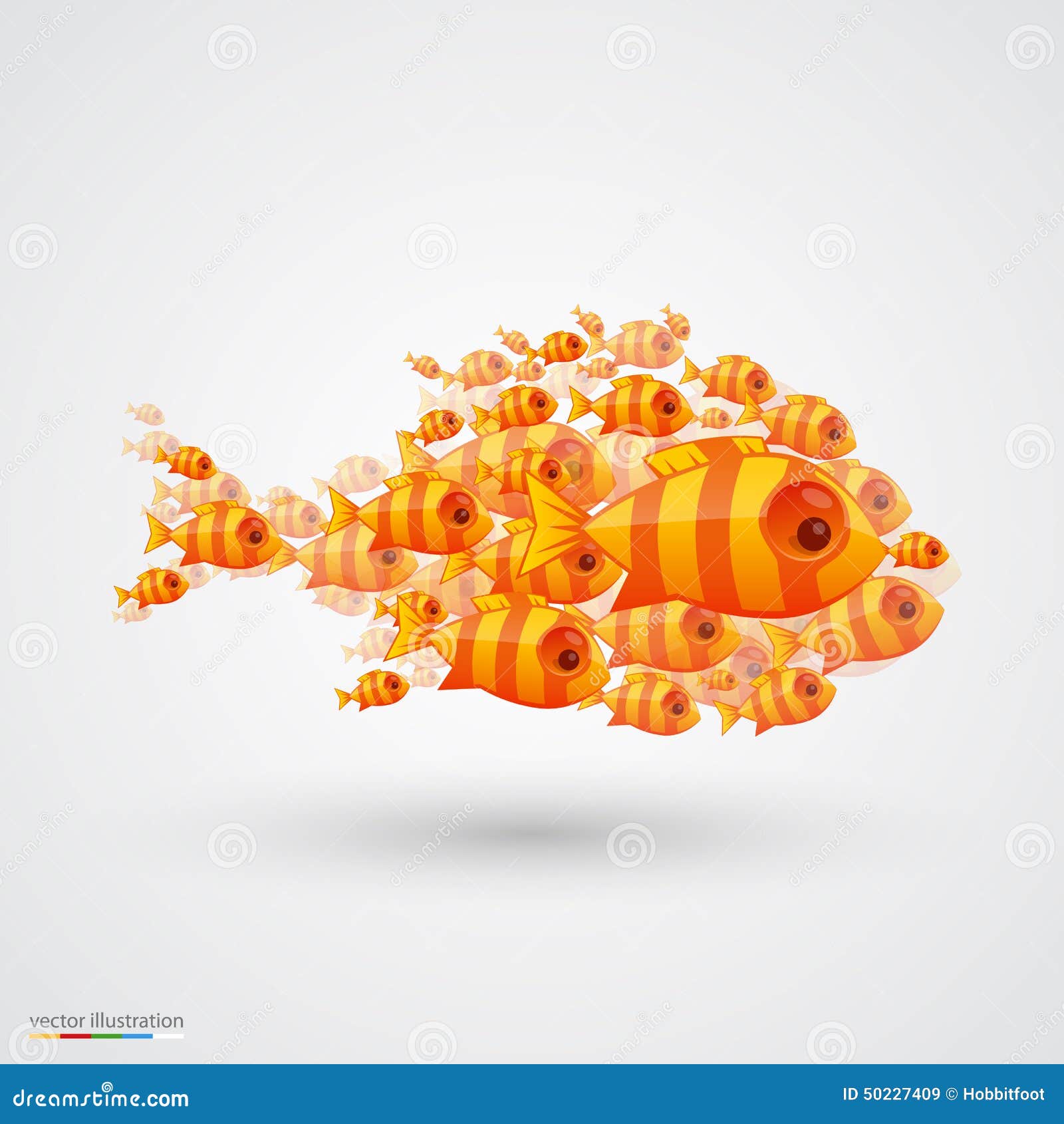 Pack of fish. Vector stock vector. Illustration of concept - 50227409
