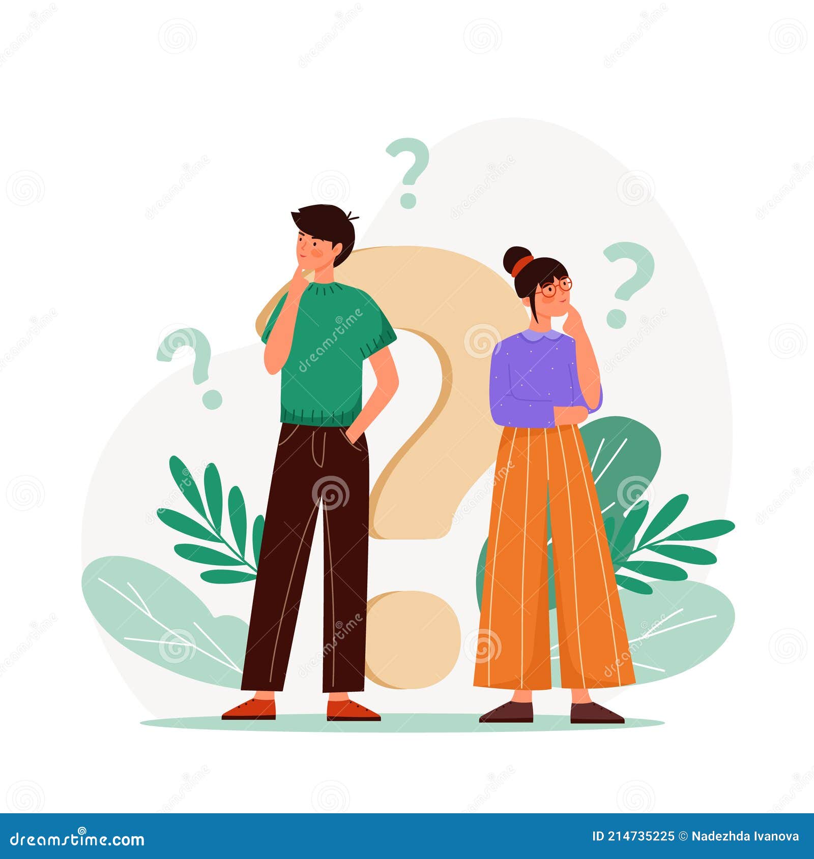 People Asking Questions Around A Huge Question Mark In Computer Cartoon ...