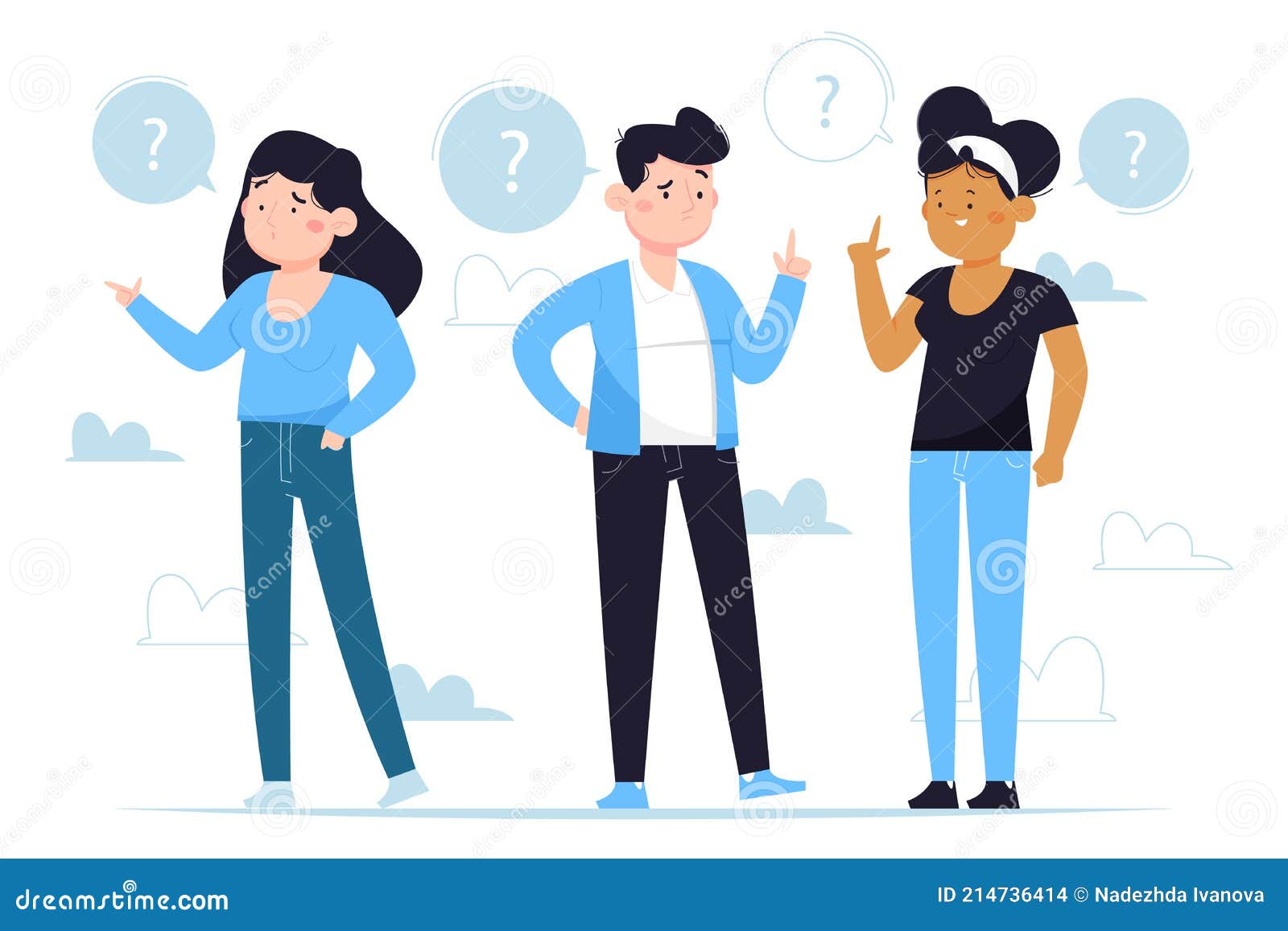 Pack of Flat People Asking Questions Vector Illustration. Stock Vector ... Pack of Flat People Asking Questions Vector Illustration. Stock Vector ...