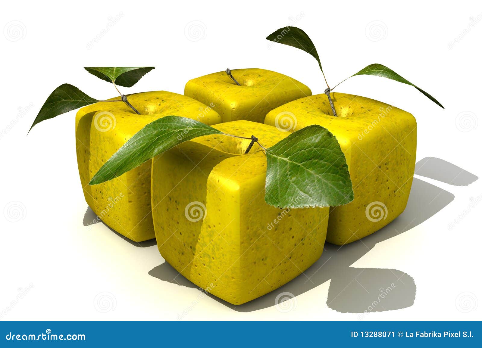 Pack of four cubic apples stock illustration. Illustration of design ...