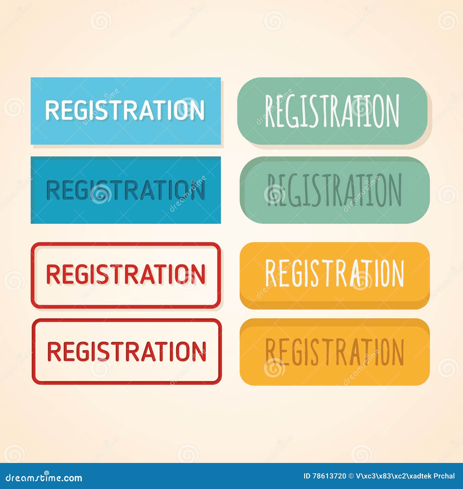 Pack of Four Minimal Buttons for Webdesigners. Stock Vector ...