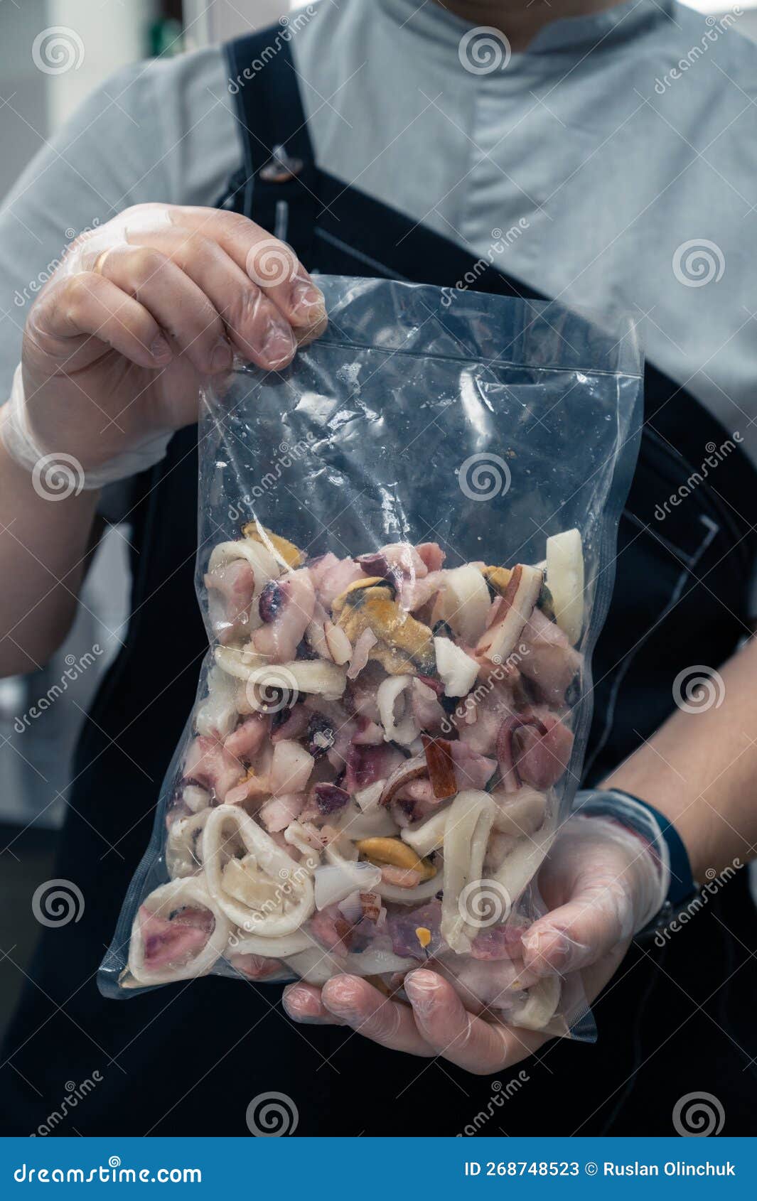 Pack of frozen seafood stock image. Image of fishmonger - 268748523
