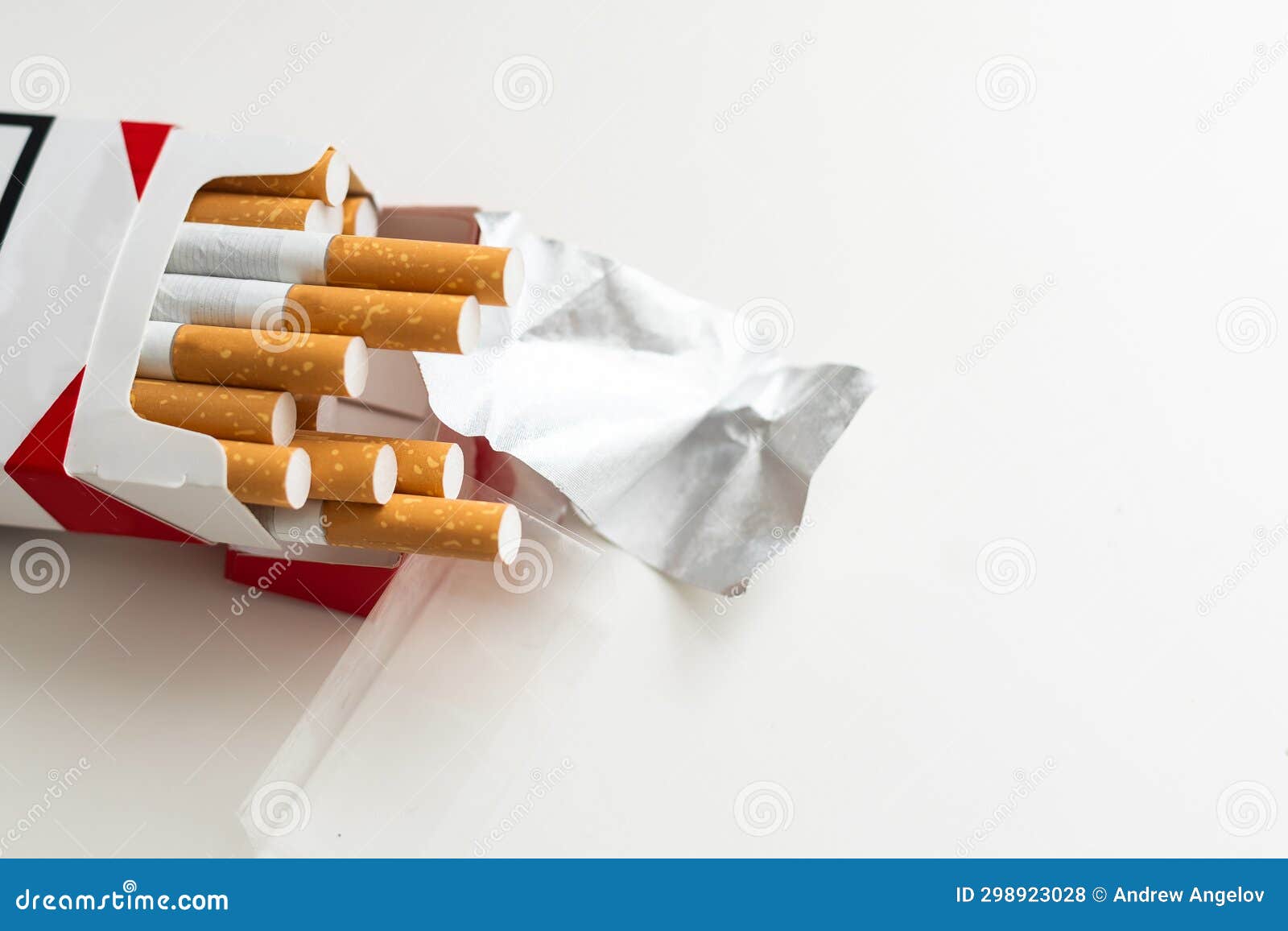 Pack Full of Filtered Cigarettes on White Isolated Background. Stock ...