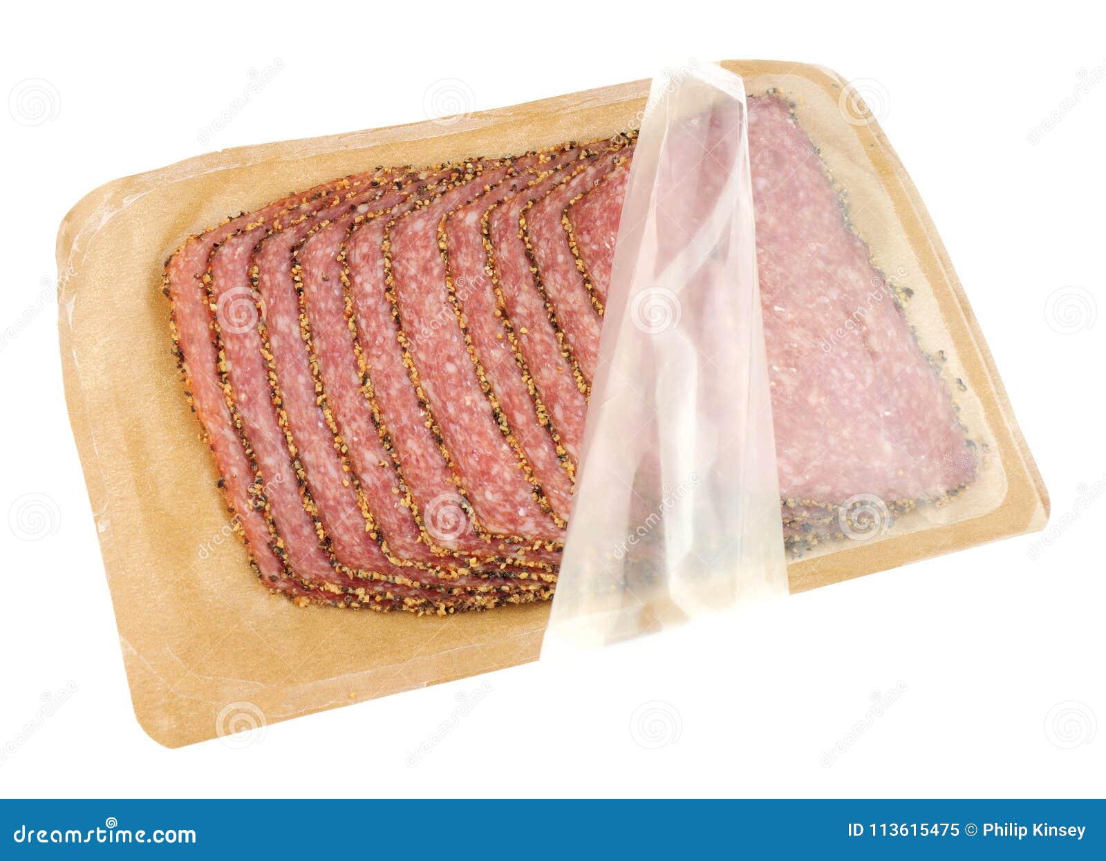 Pack of German Peppered Salami Stock Image - Image of german ...