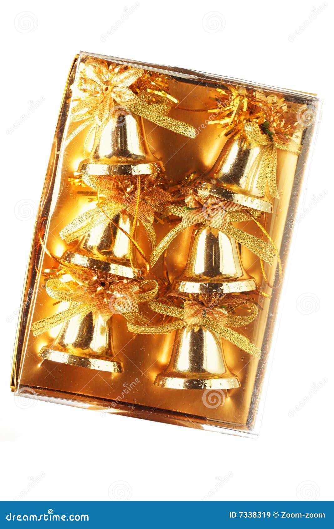 Pack of Gold Christmas Bells Stock Image - Image of pack, isolated: 7338319