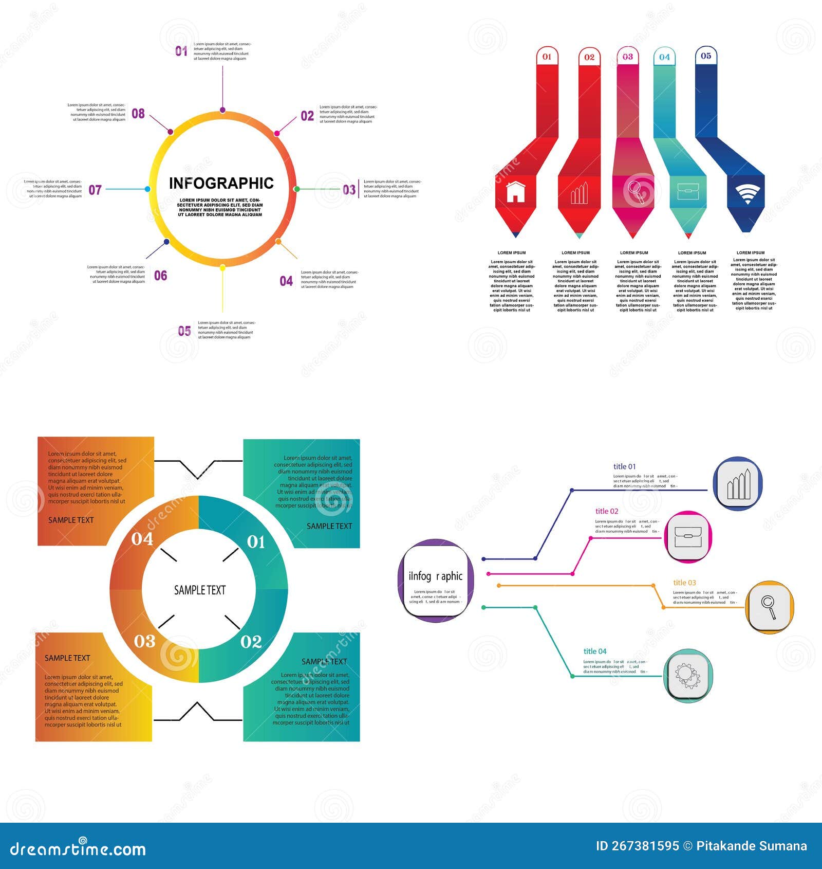 Pack of Gradient Infographic Stock Vector - Illustration of banner ...