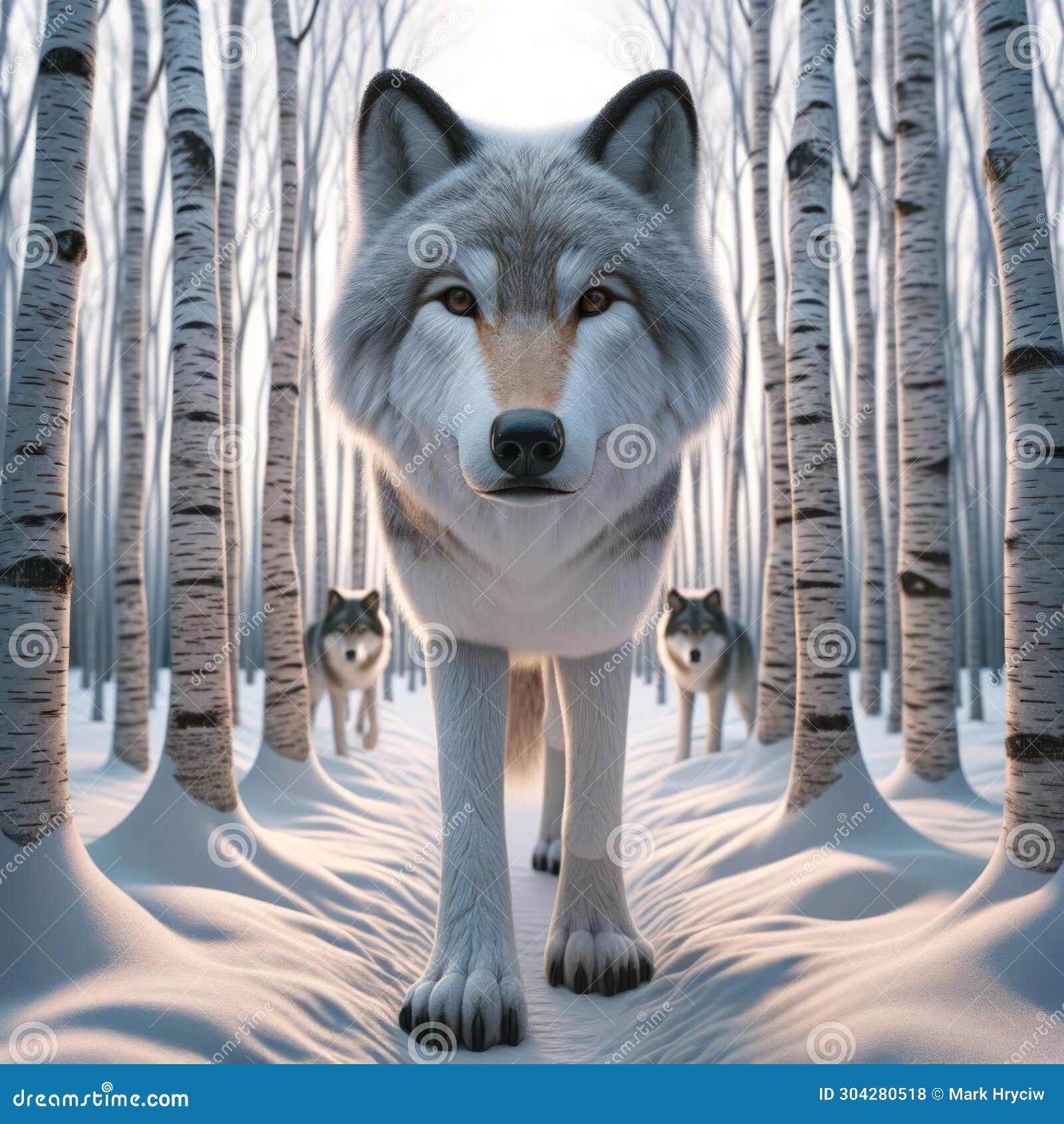 Two Gray Wolves Touching Noses In The Grizzle And Wolf Rescue Center ...